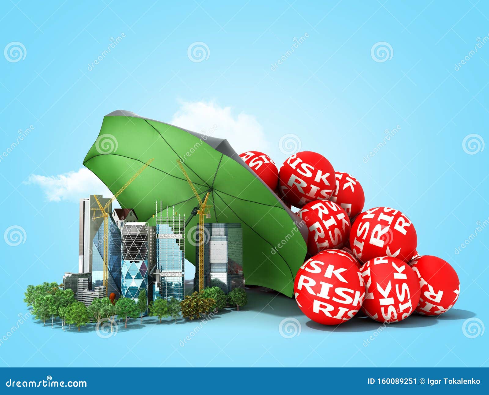 Modern Risk Management Concept in Construction Industry 3d Render on ...