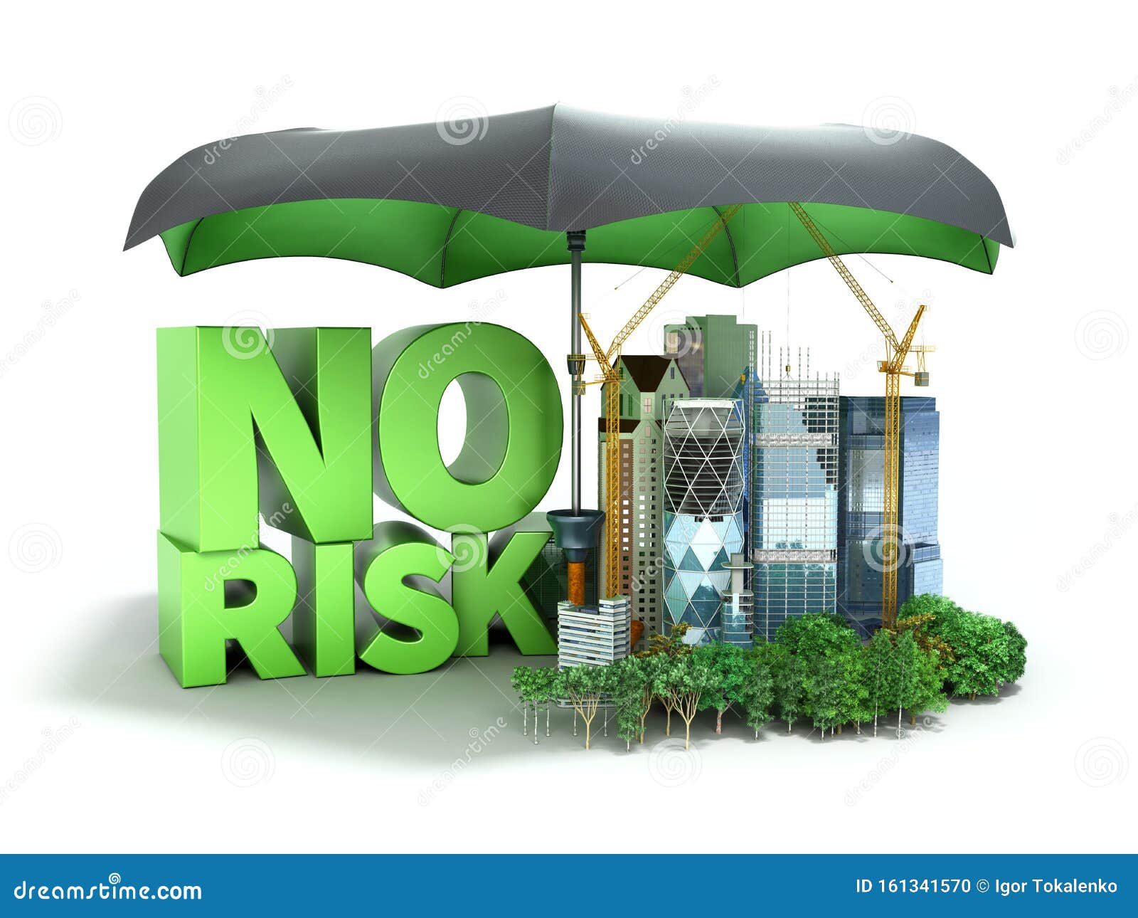 Modern Risk Management Concept in Construction Industry 3d Render on ...