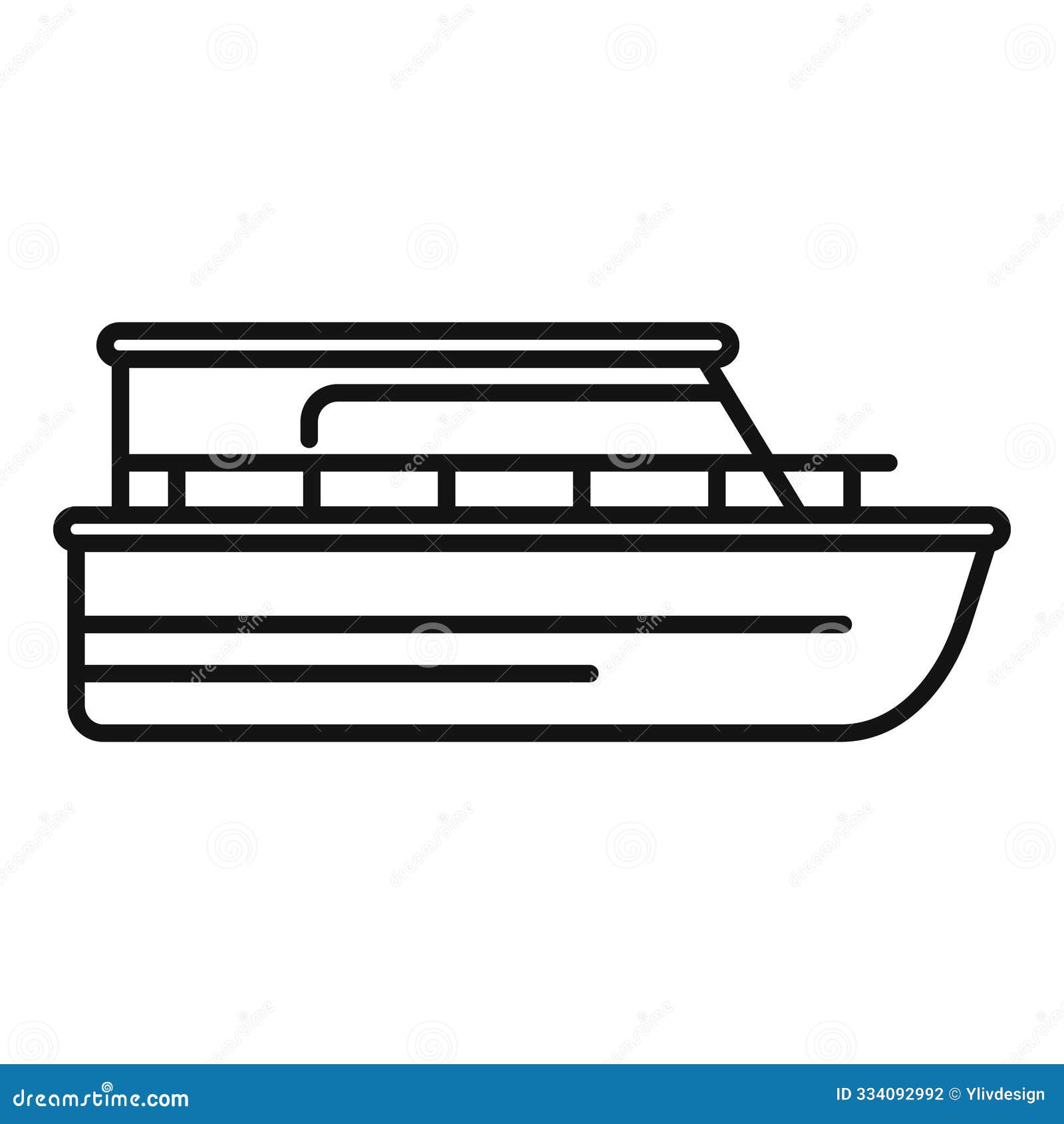 Modern River Boat Floating on Water Surface Icon Stock Vector ...