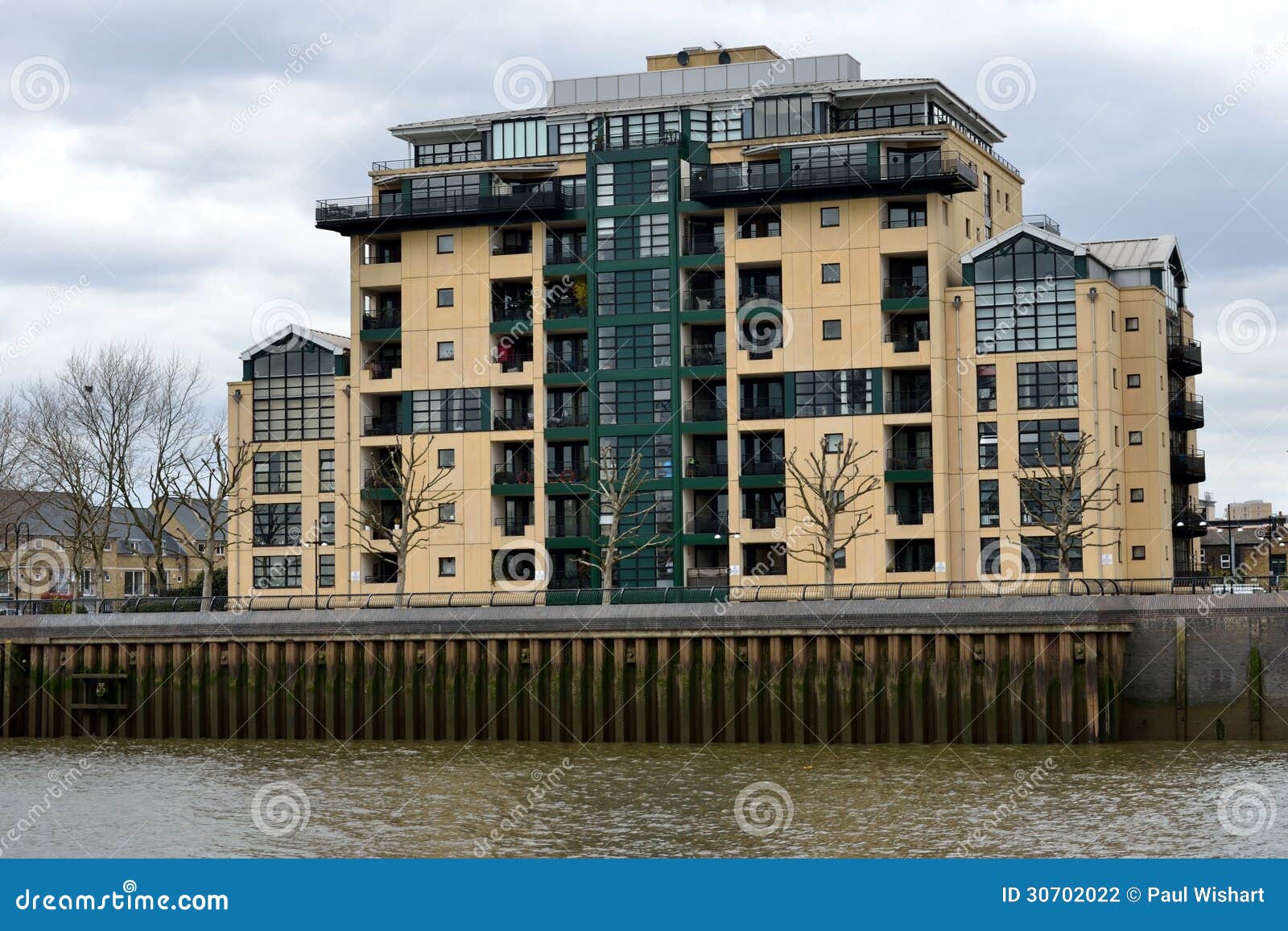 Modern Riverside Docklands Housing Stock Photo - Image of exterior ...