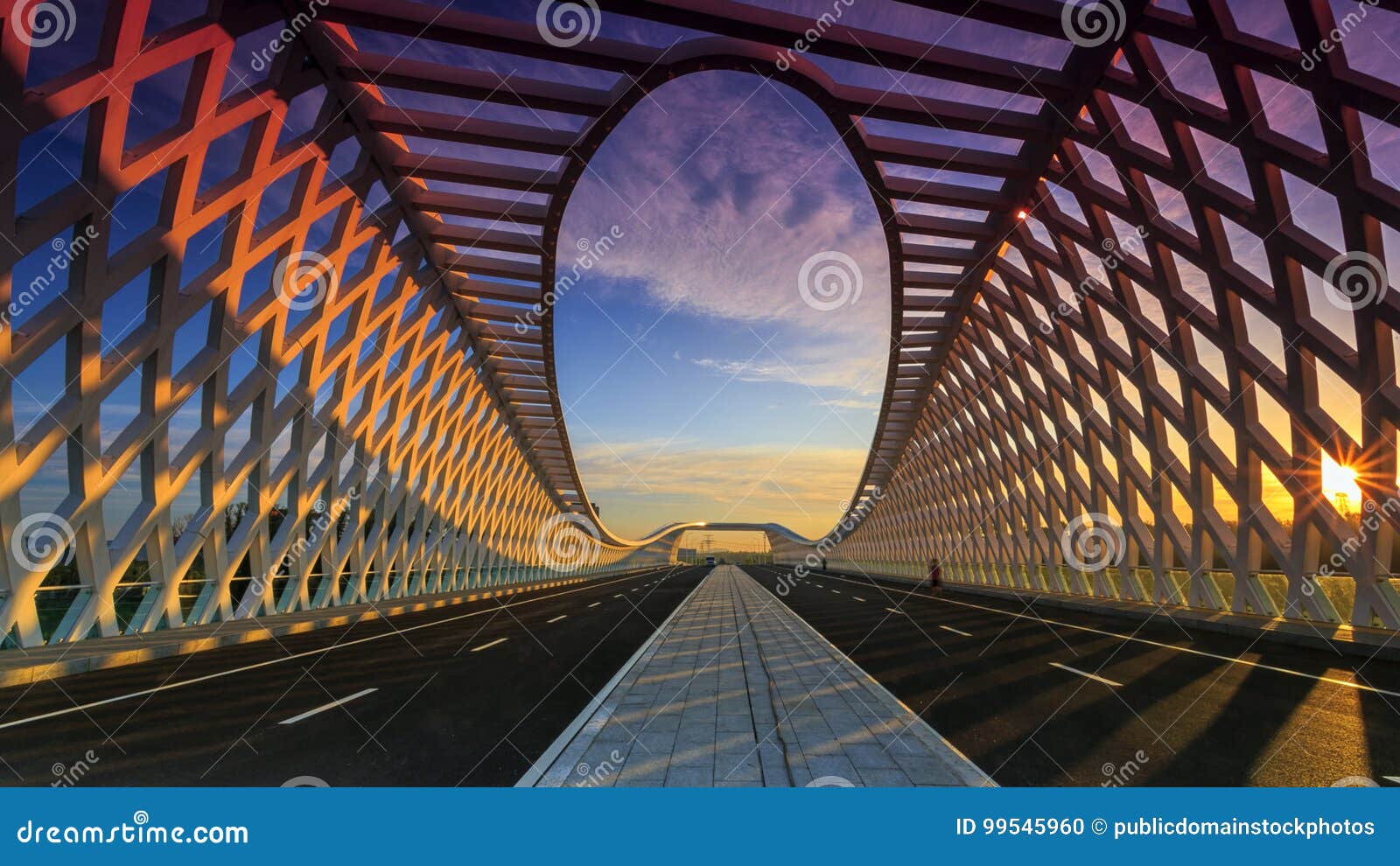 Modern Road Bridge At Sunset Picture. Image: 99545960