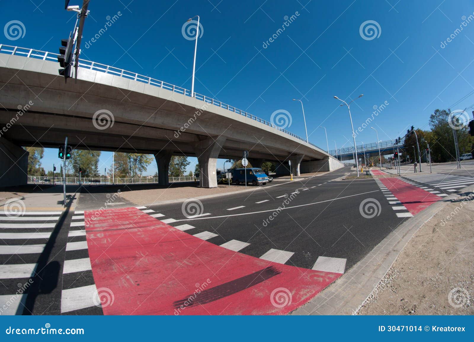 Modern road intersection stock photo. Image of lanes - 30471014