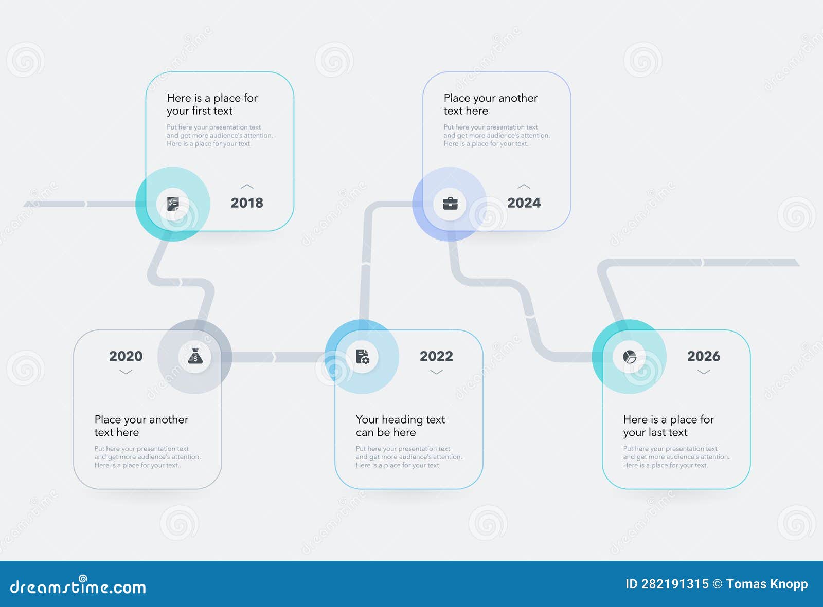 Modern a Road Map Timeline Infographic Template with Five Steps Stock ...