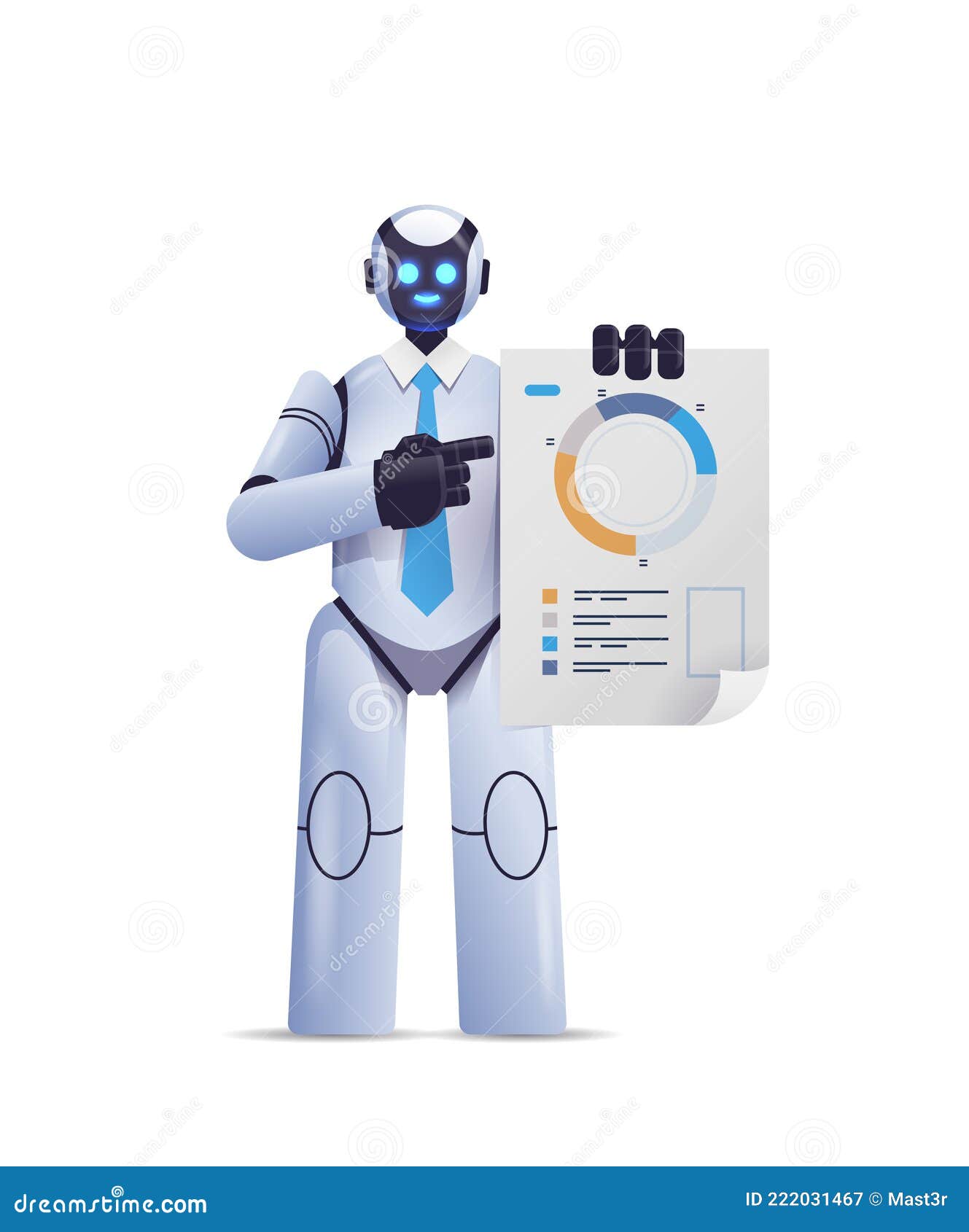 Modern Robot Analyzing Statistics Diagram Financial Data Analyzing ...