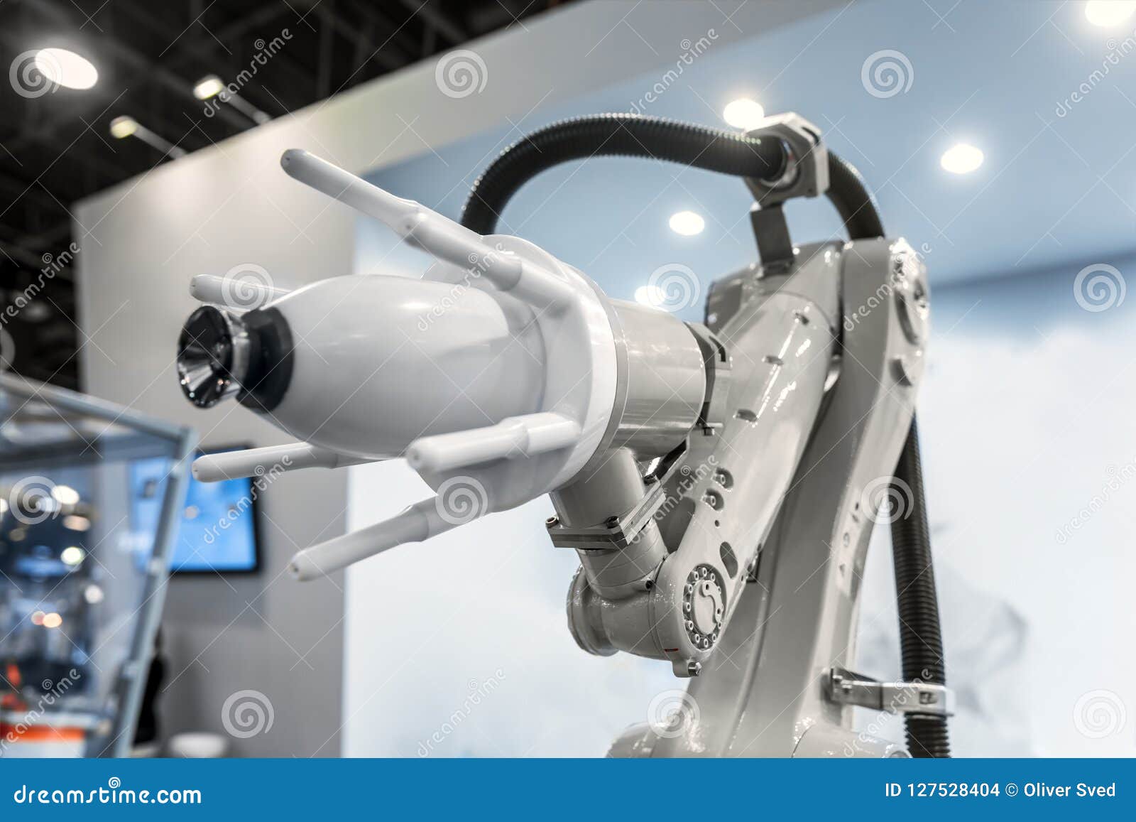 Modern Robot Arm System In Factory, Industry Robot Concept . Stock ...