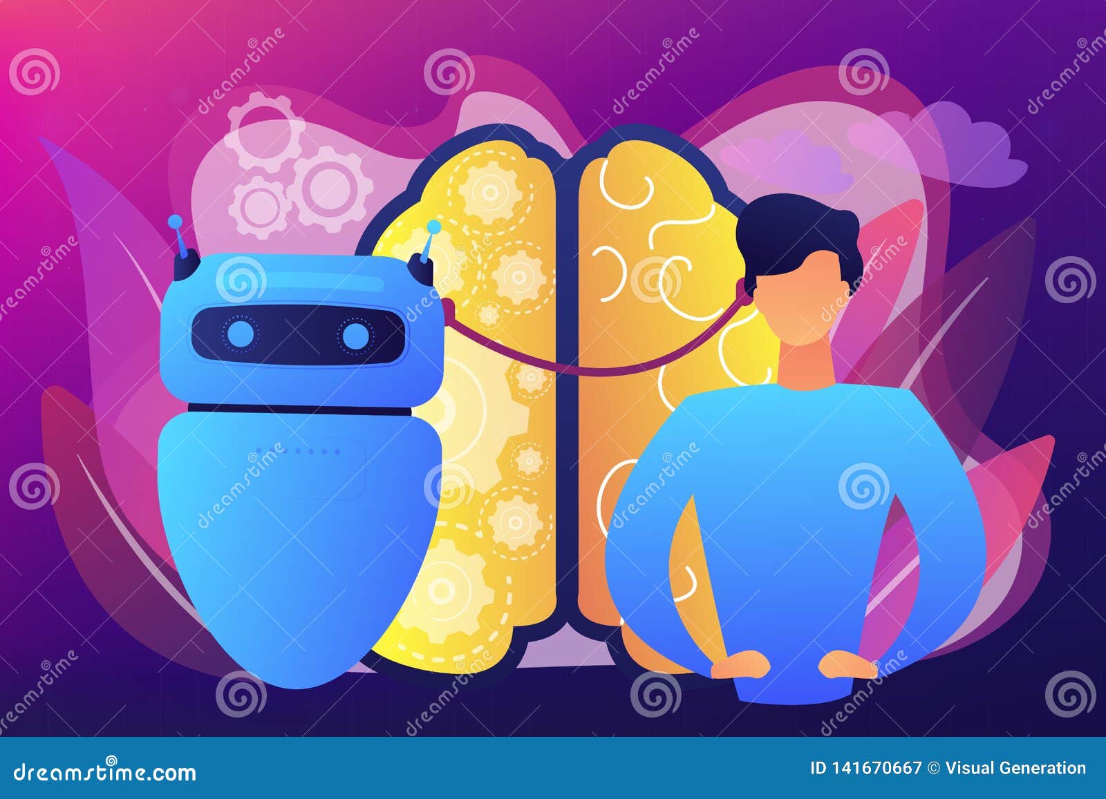 Augmented Intelligence Concept Vector Illustration. Stock Vector ...