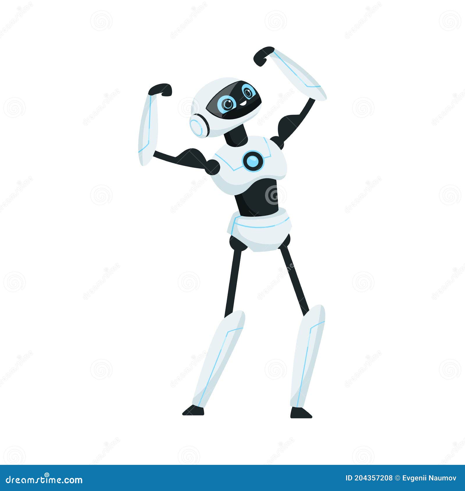 Modern Robot As Programmable Machine Showing Muscles Vector ...