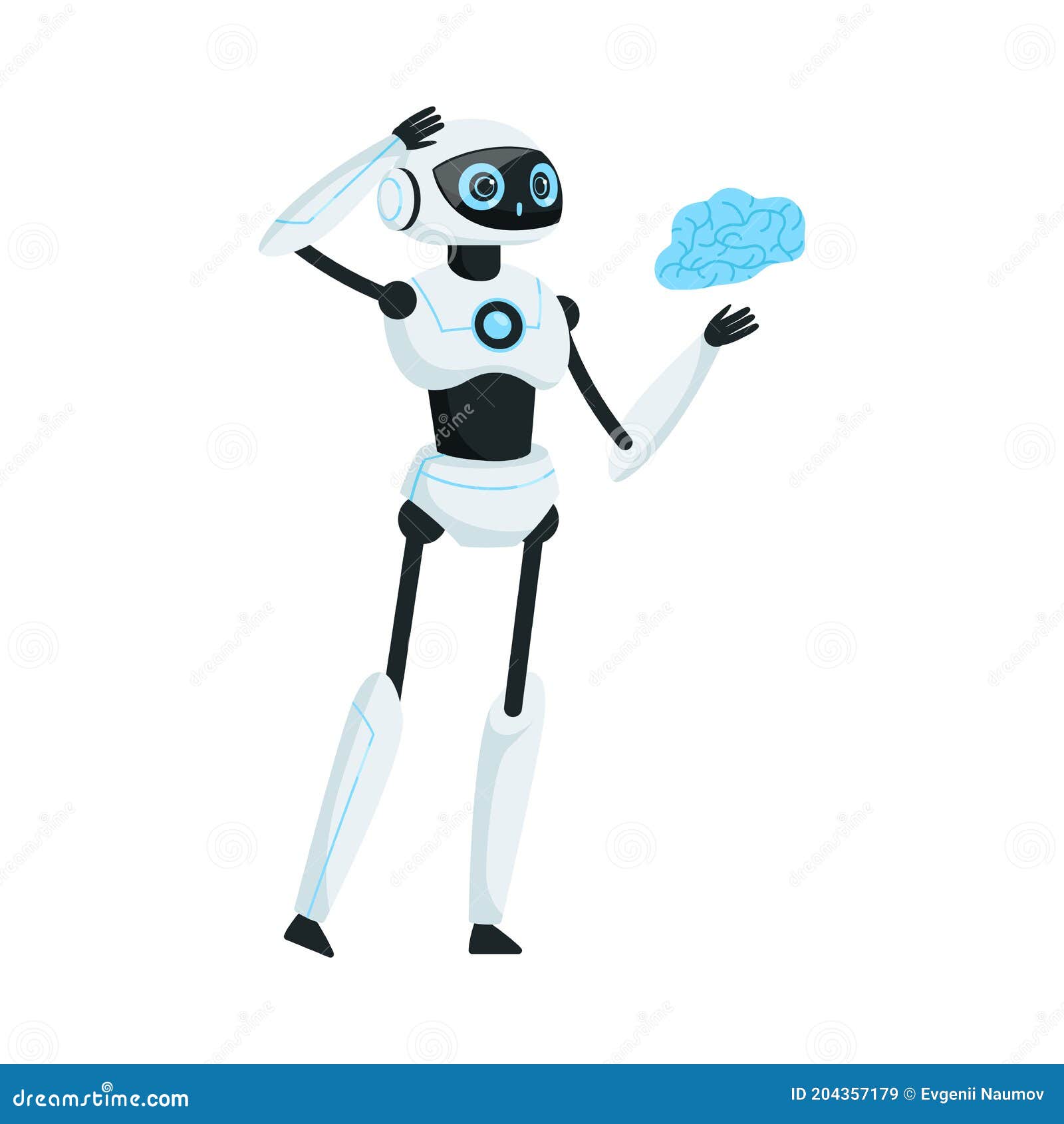 Modern Robot As Smart Programmable Machine Thinking Vector Illustration ...