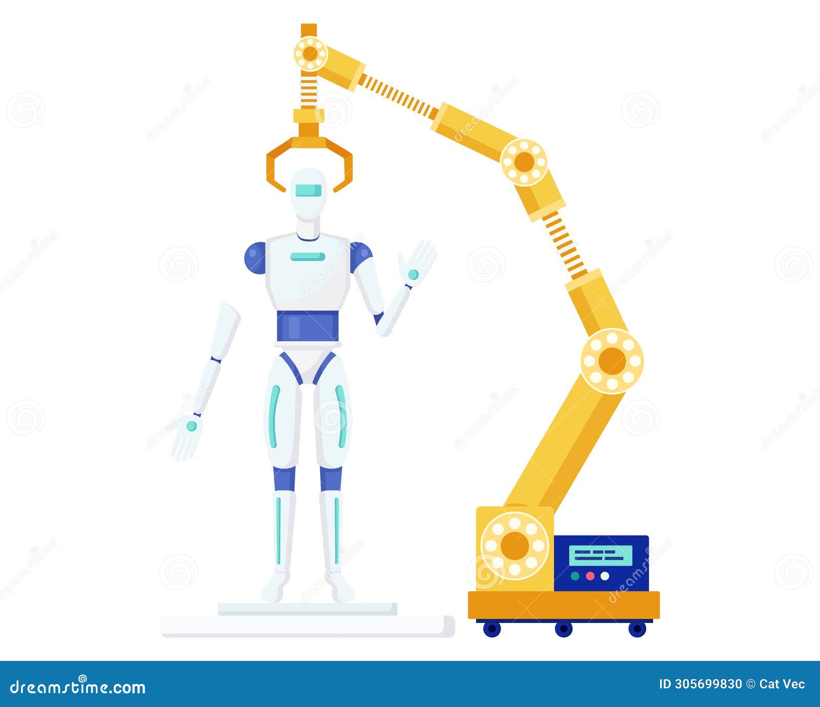 Modern Robot Assembly Using Advanced Robotic Arm Machinery. Artificial ...