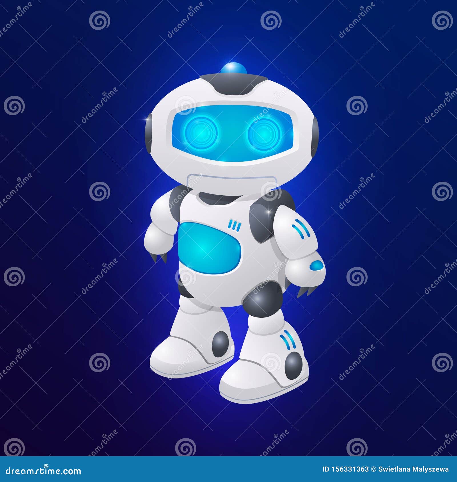 Modern Robot Character Vector Illustration. Future Technologies ...
