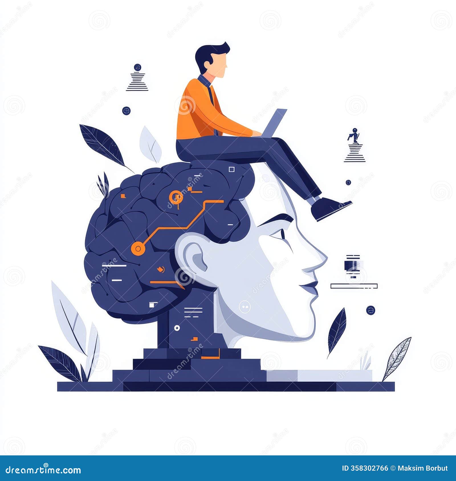 Enhancing Human Capabilities With Isolated Cartoon Illustration ...