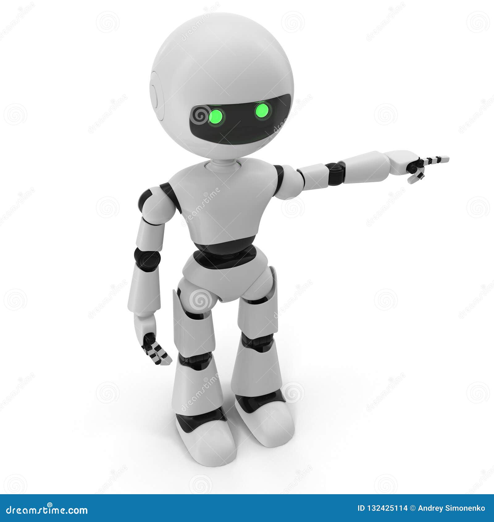 Modern Robot Isolated 3D Illustration On White Background Stock ...