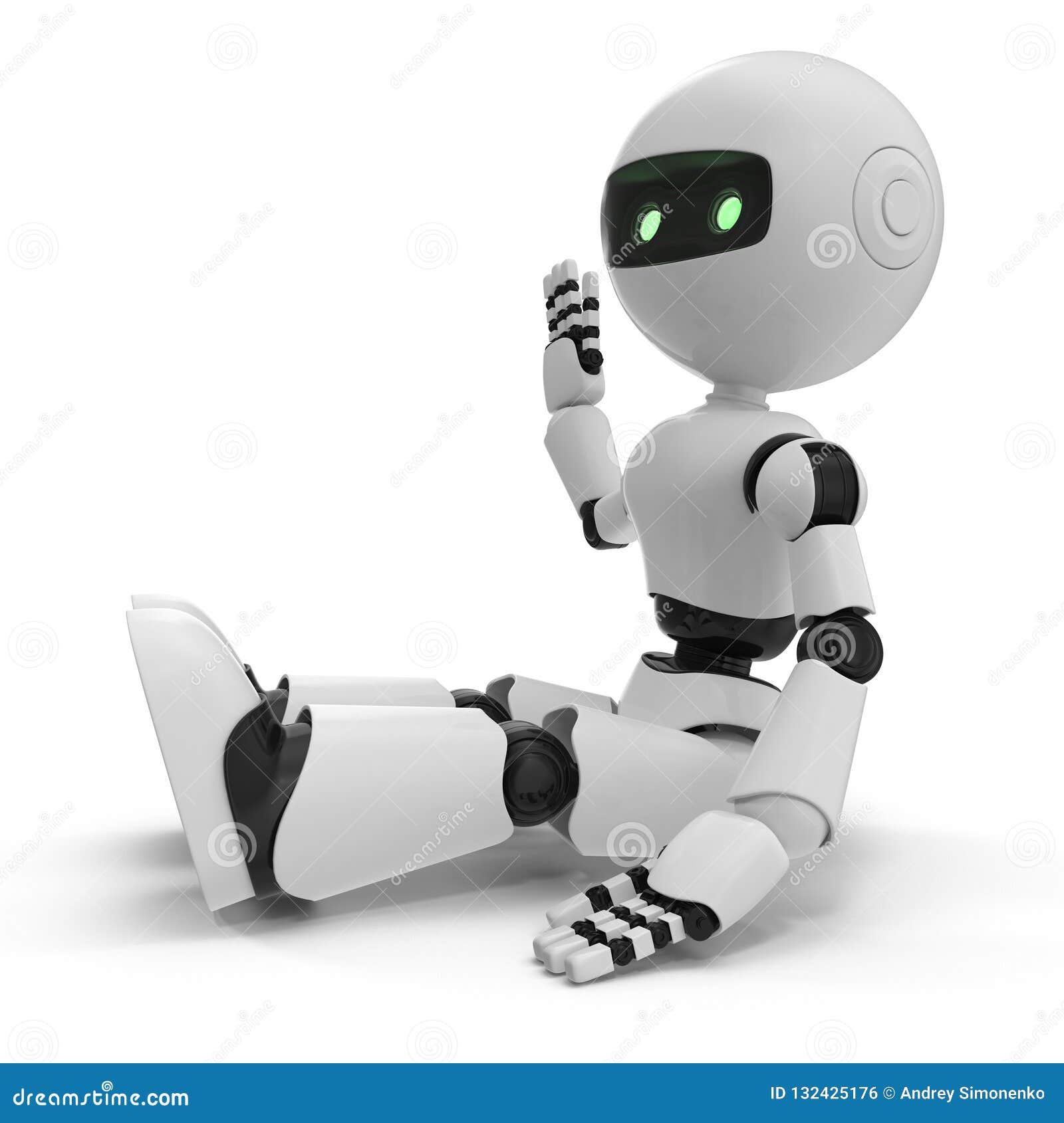 Modern Robot Isolated 3D Illustration On White Background Stock ...