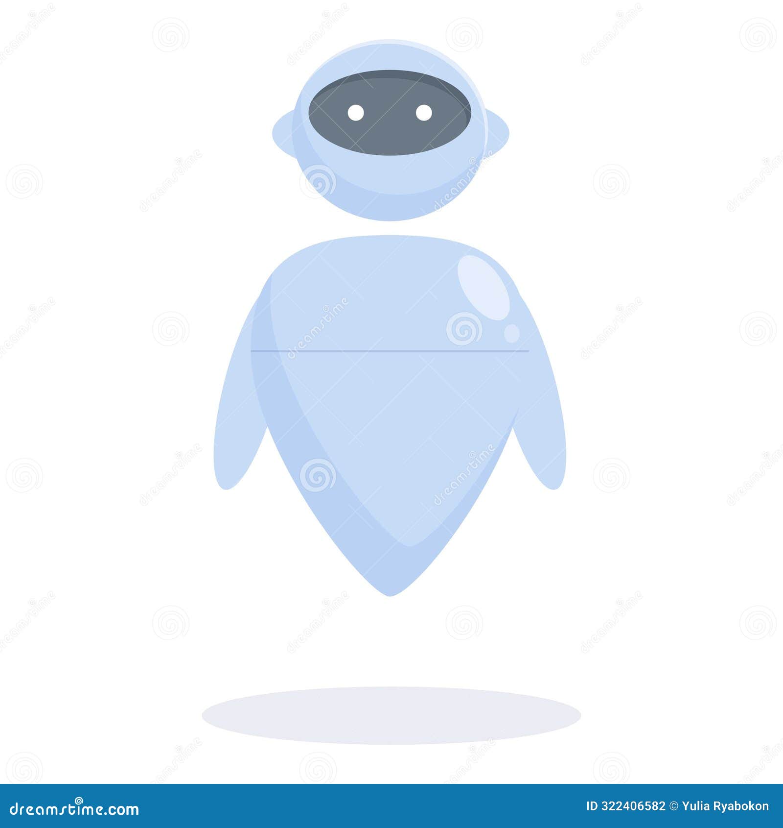 Modern Robot Floating and Waiting for Command Stock Vector ...