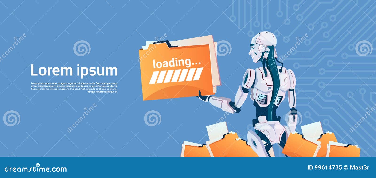 Modern Robot Hold Loading File Folder, Futuristic Artificial Intelligence Mechanism Technology ...