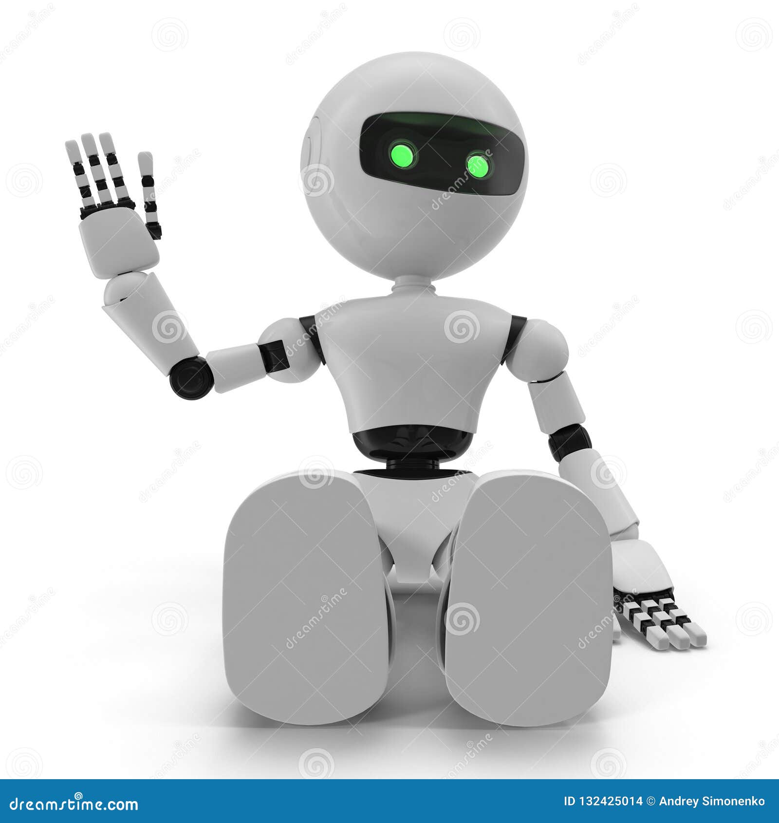 Modern Robot Isolated 3D Illustration on White Background Stock ...