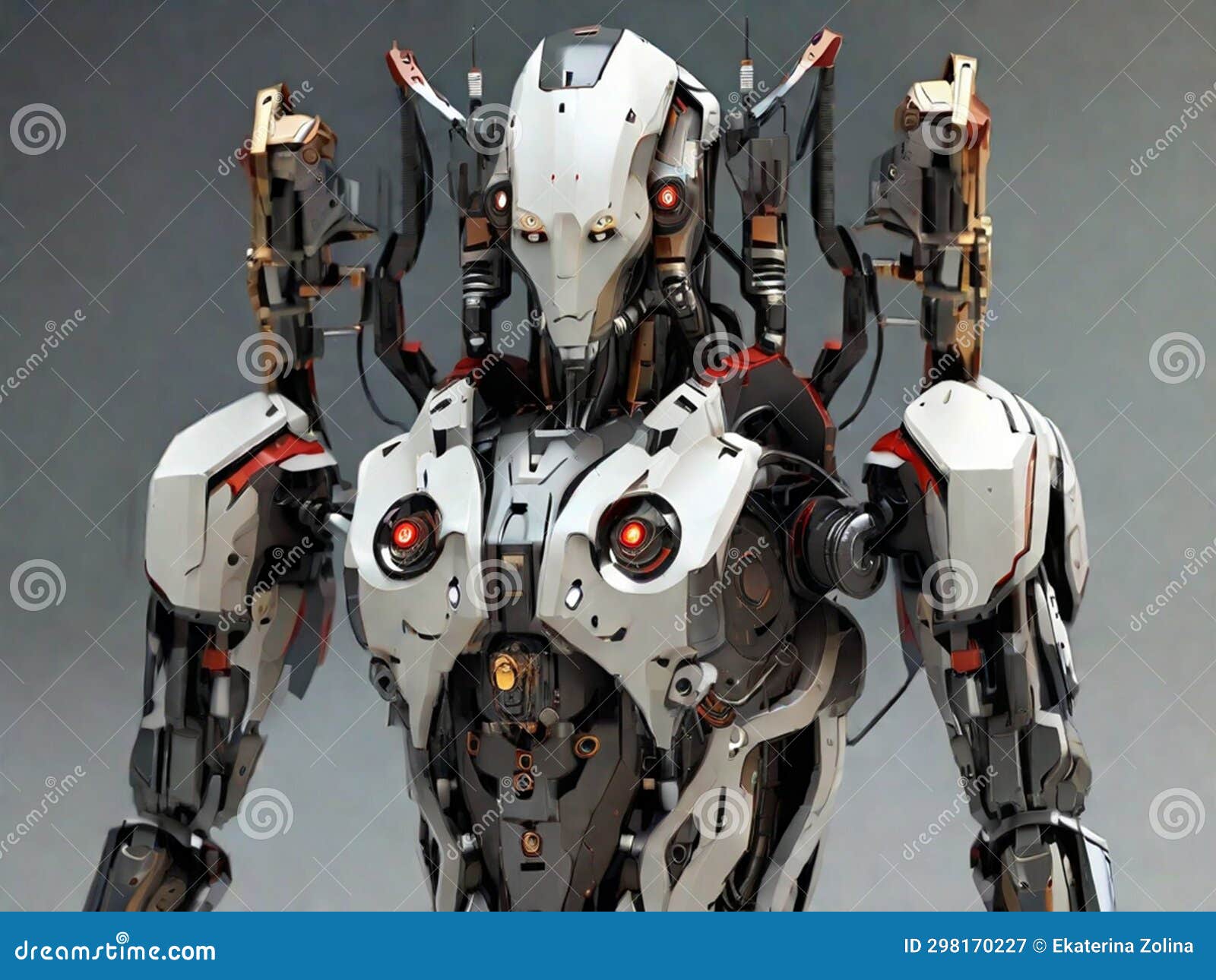 Modern Robot Medium Close Up, Artificial Intelligence Work Stock Image ...