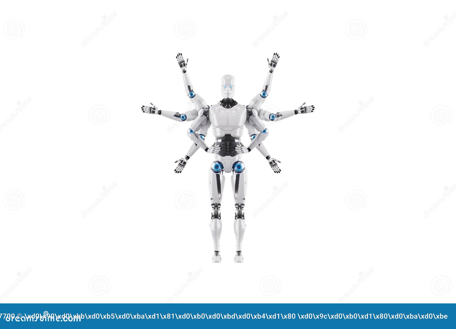 Modern Robot with Multiple Hands, Multifunctional Robot Able To Do ...