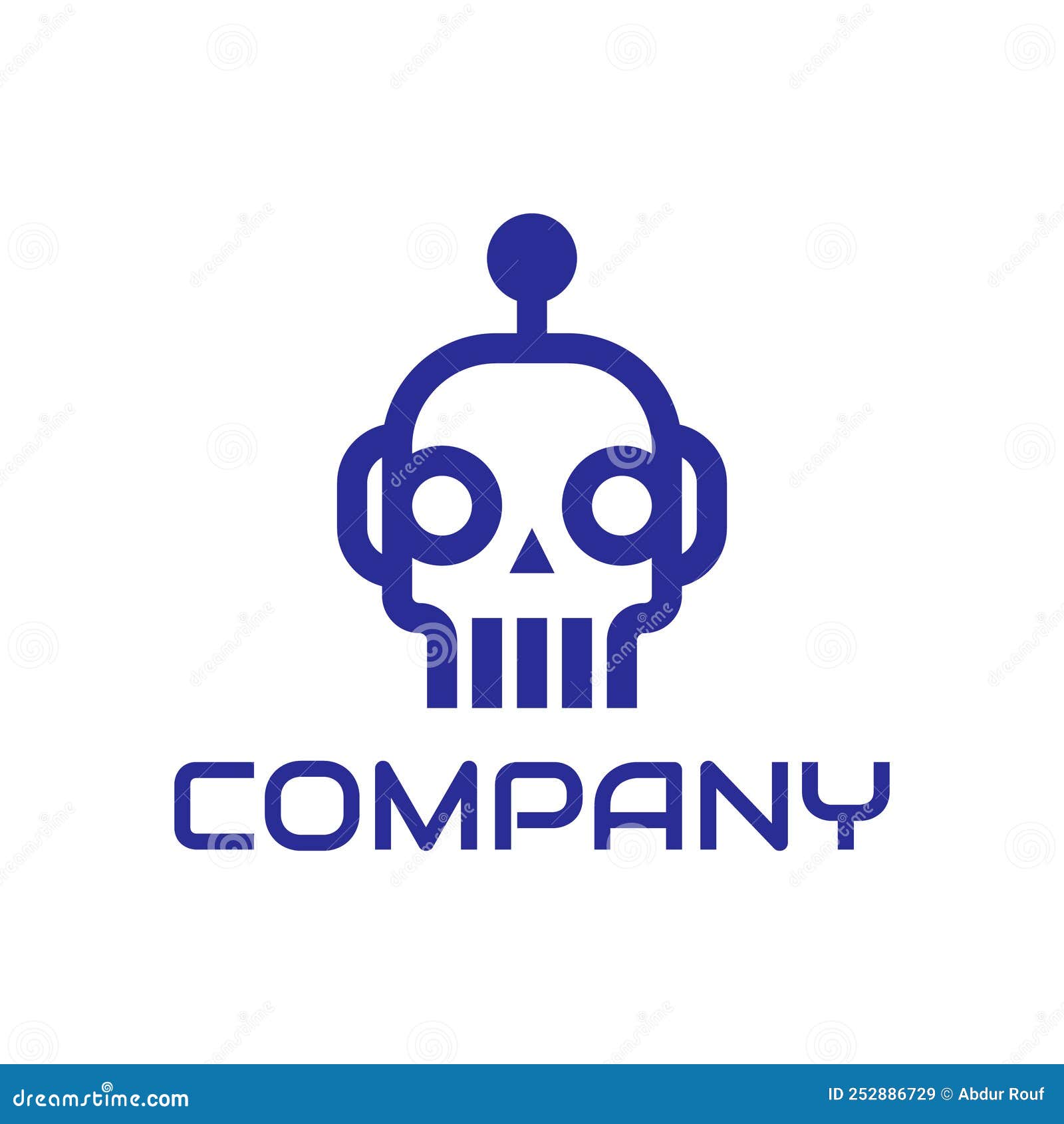 Modern Robot Skull Logo Design Stock Vector - Illustration of cyberpunk ...