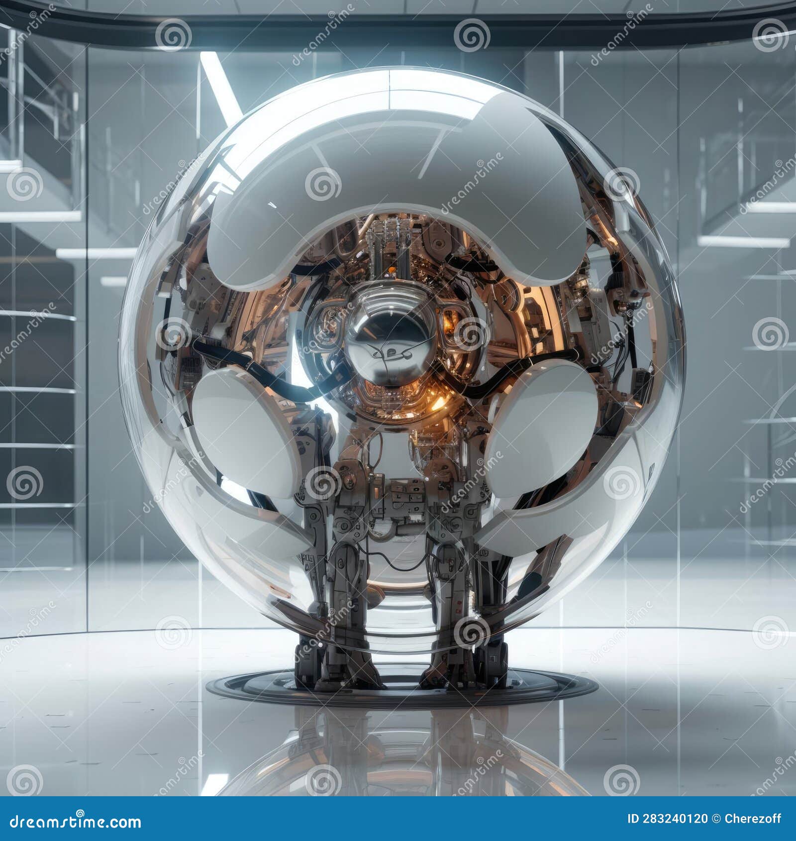 Modern Robot Sphere stock illustration. Illustration of circle - 283240120