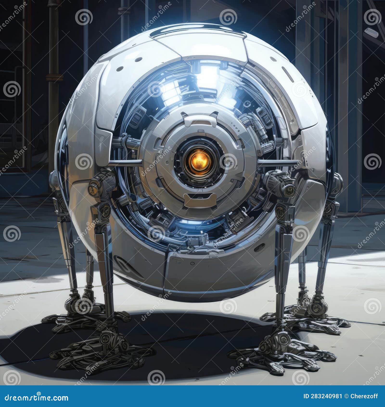 Modern Robot Sphere stock illustration. Illustration of hologram ...