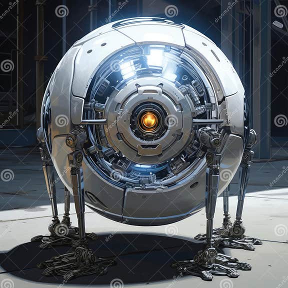 Modern Robot Sphere stock illustration. Illustration of hologram ...
