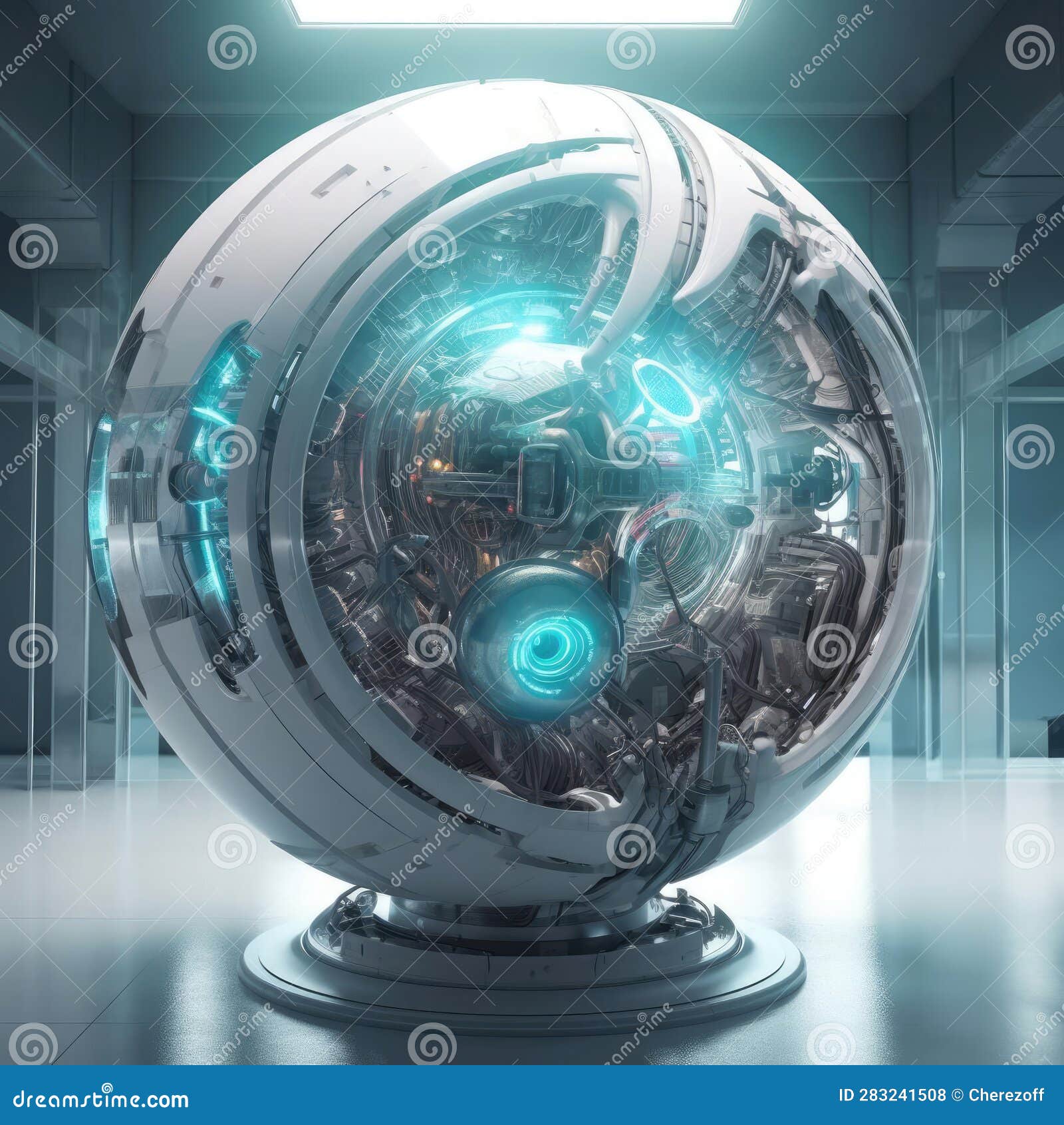 Modern Robot Sphere stock photo. Image of cartoon, hologram - 283241508