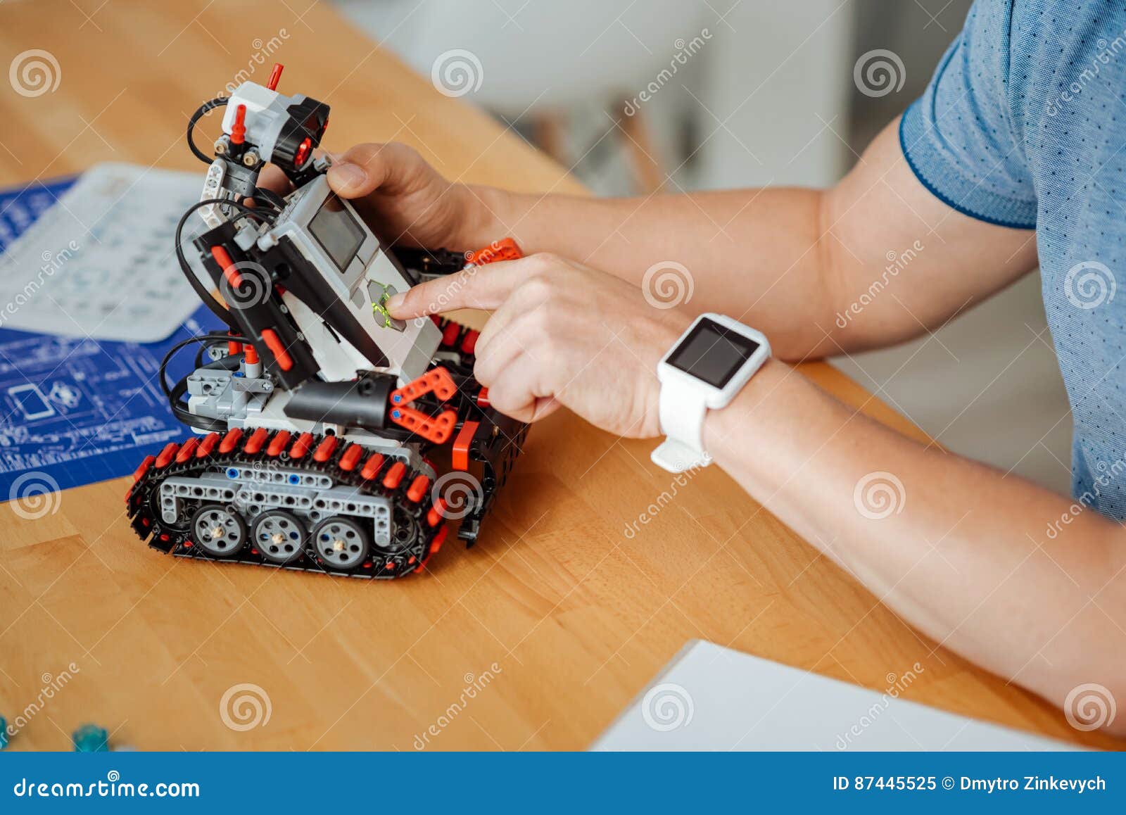 Modern Robot Standing at the Table in a Lab Stock Image - Image of ...