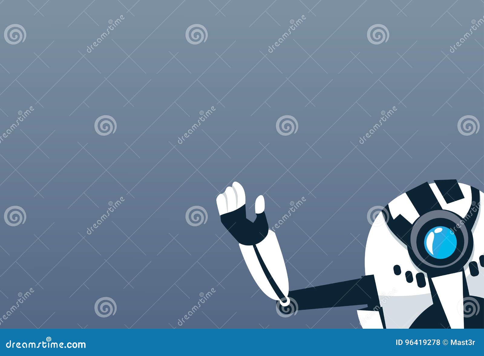 Modern Robot Waving Hand Artificial Intelligence Futuristic Mechanism ...