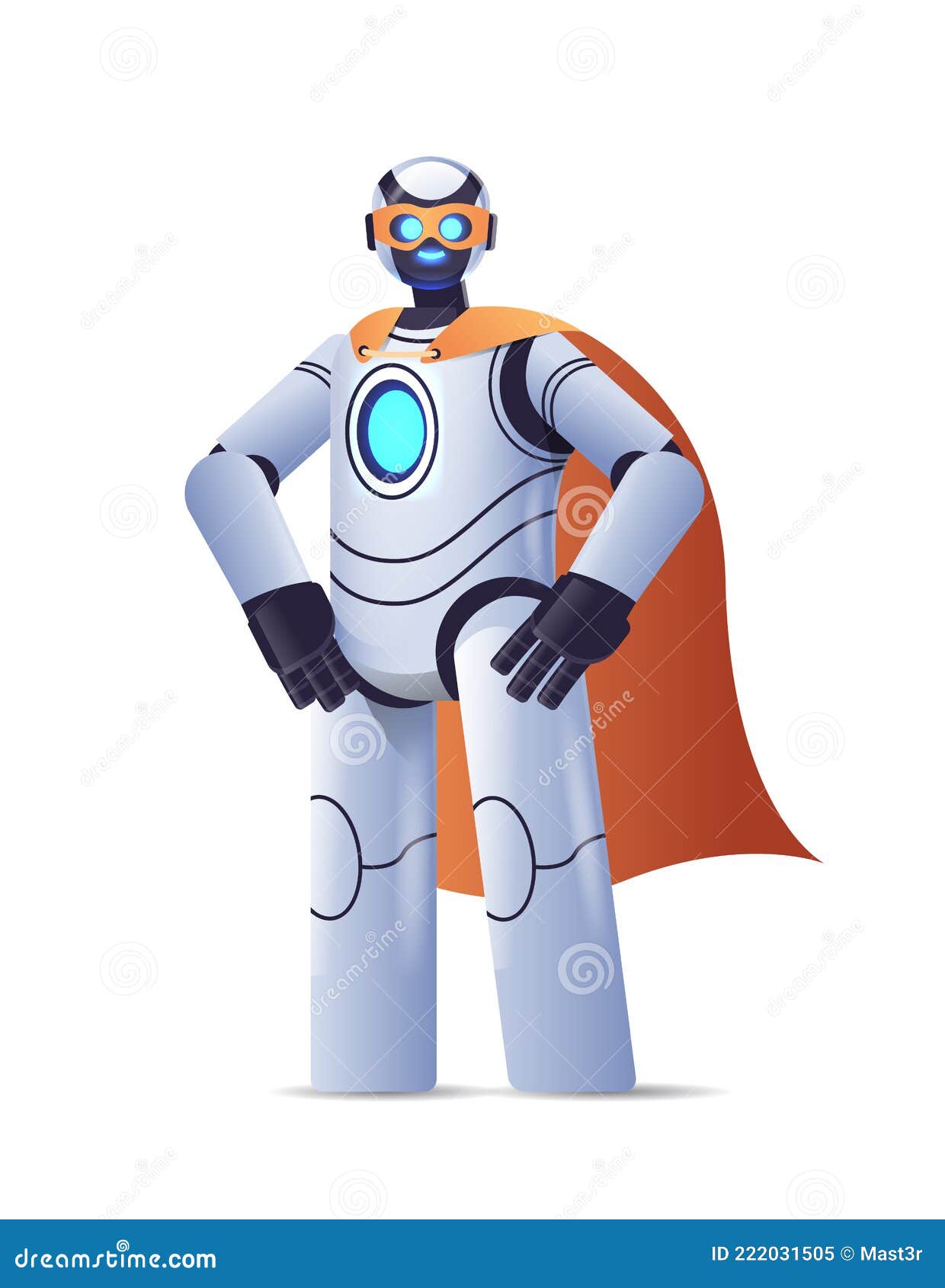 Modern Robot Wearing Super Hero Cloak Artificial Intelligence Concept ...