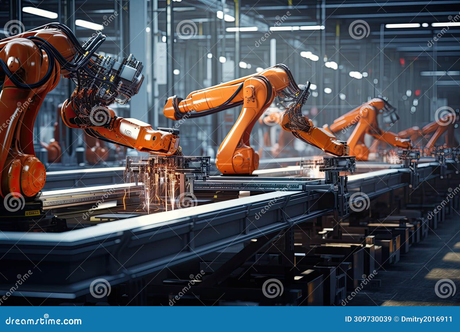 Modern Robotic Conveyor Line. Stock Illustration - Illustration of ... Modern Robotic Conveyor Line. Stock Illustration - Illustration of ...