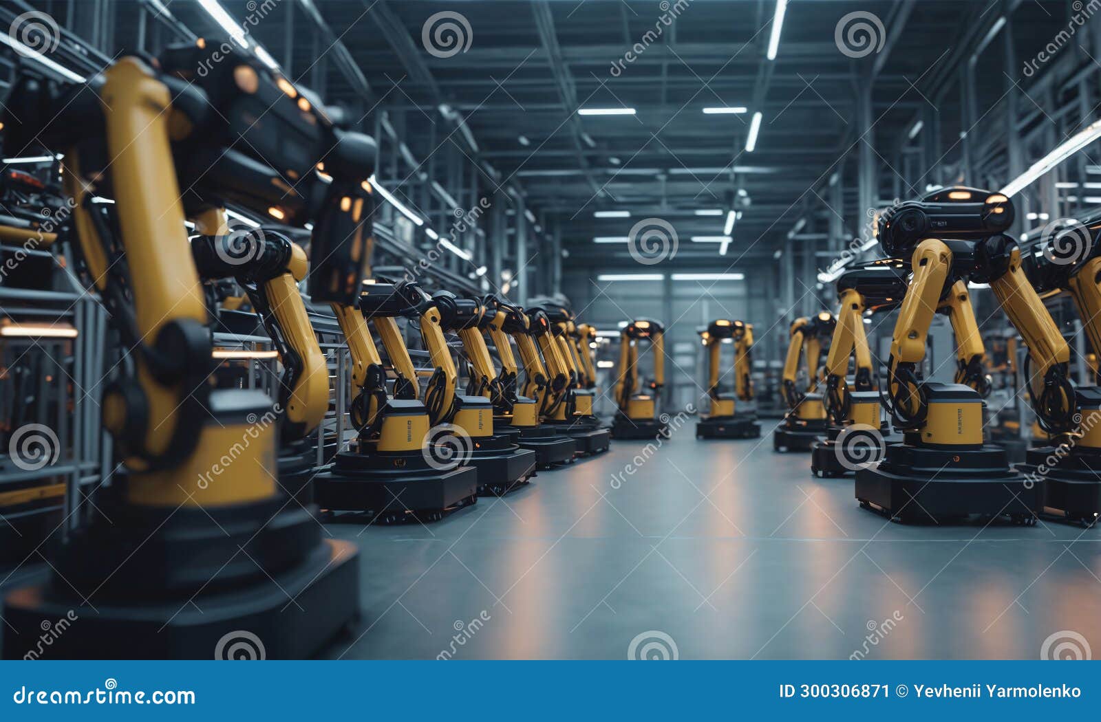 Modern Robotic Factory. Robotic Production Stock Illustration ...