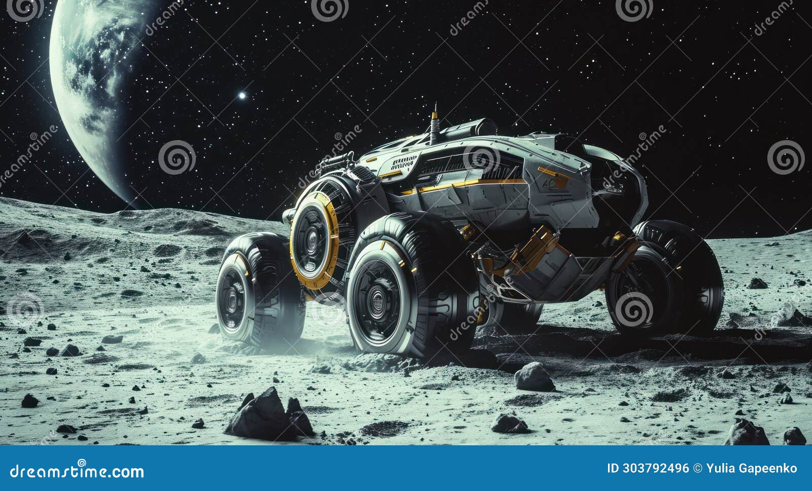 A Modern, Robotic Spacecraft is on the Moon with it S Wheels Off Stock ...