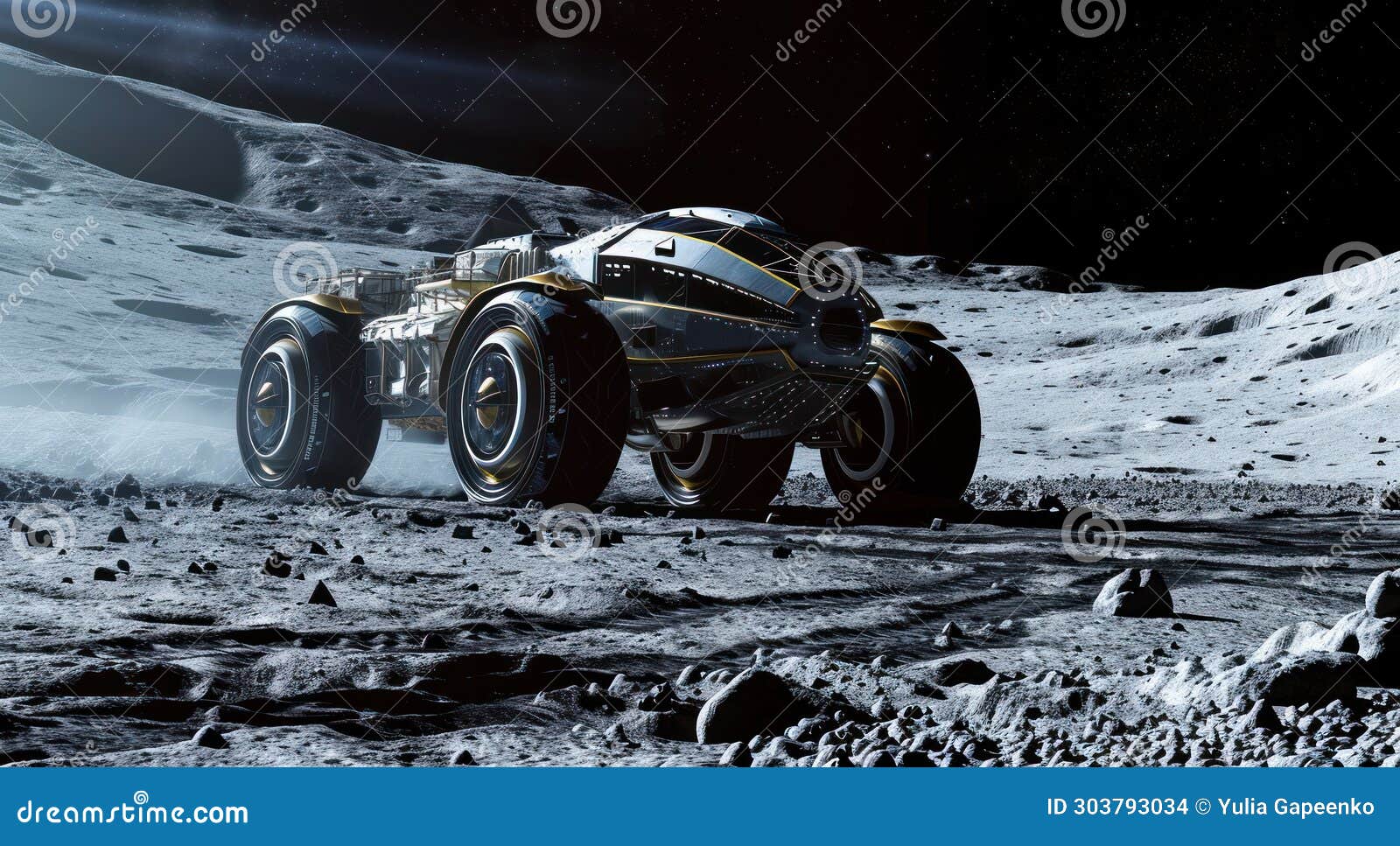 A Modern, Robotic Spacecraft is on the Moon with it S Wheels Off Stock ...