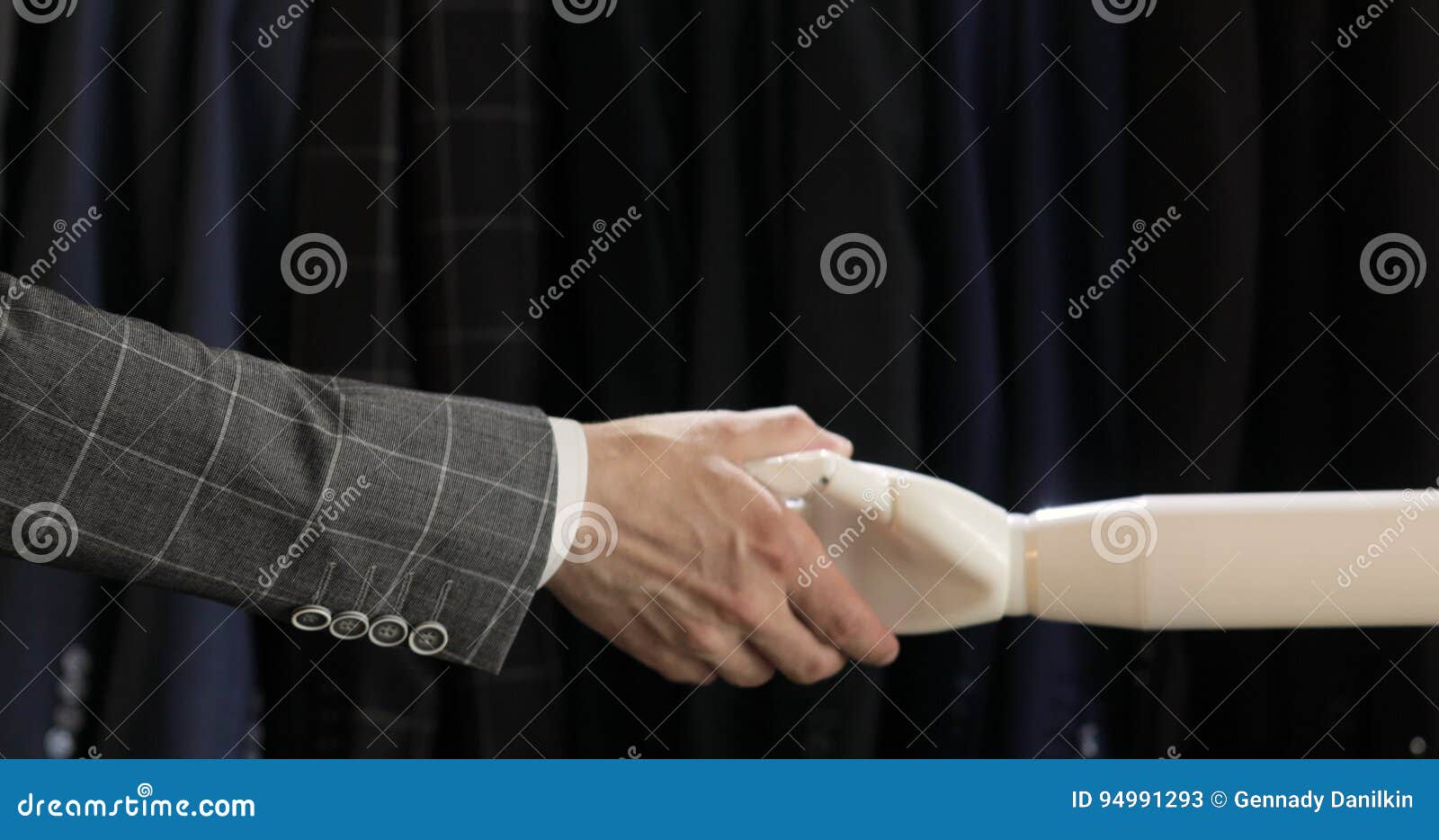 Modern Robotic Technologies. Shake Hands with a Robot. Stock Video ...