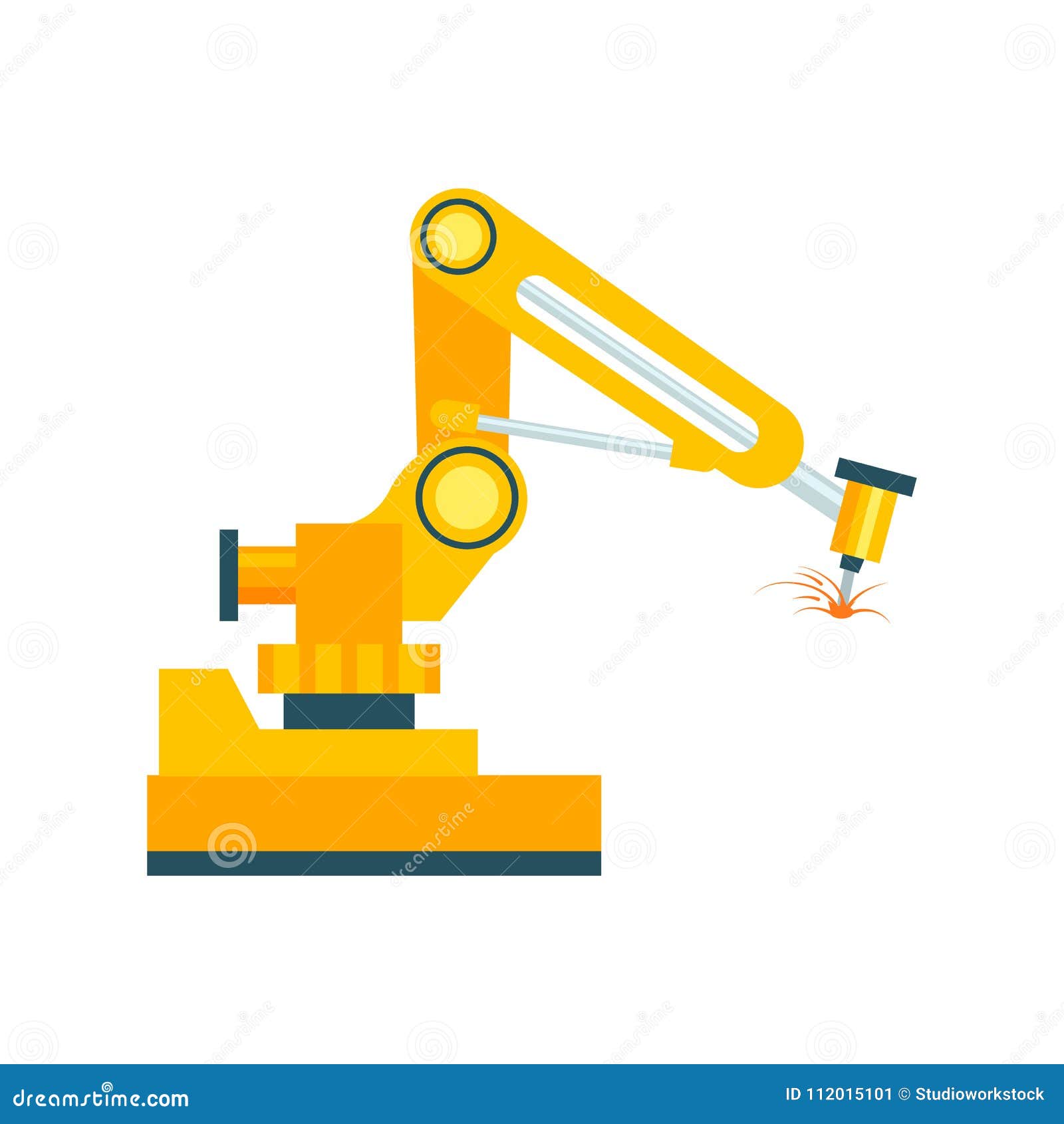 Modern Robotic Welding Machine Element Stock Vector - Illustration of ...