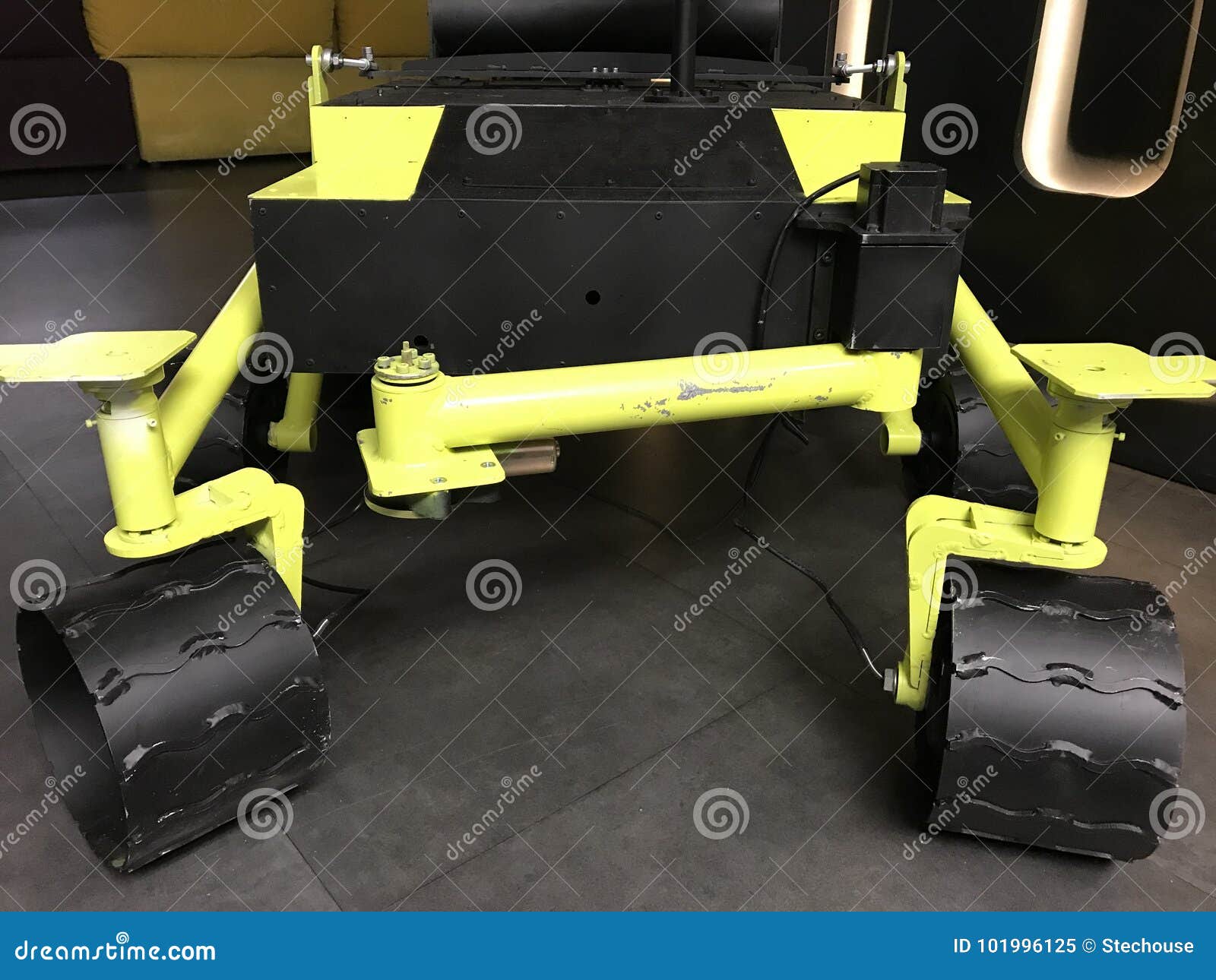 Modern Robotics - The Leg Of A New Machine With Four Wheels Stock Photo ...