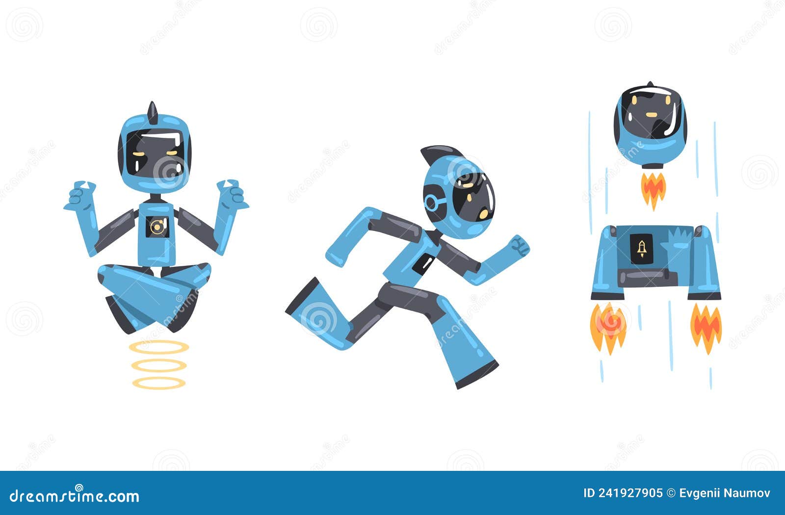 Modern Robots in Action Set. Artificial Intelligence, Scientific ...