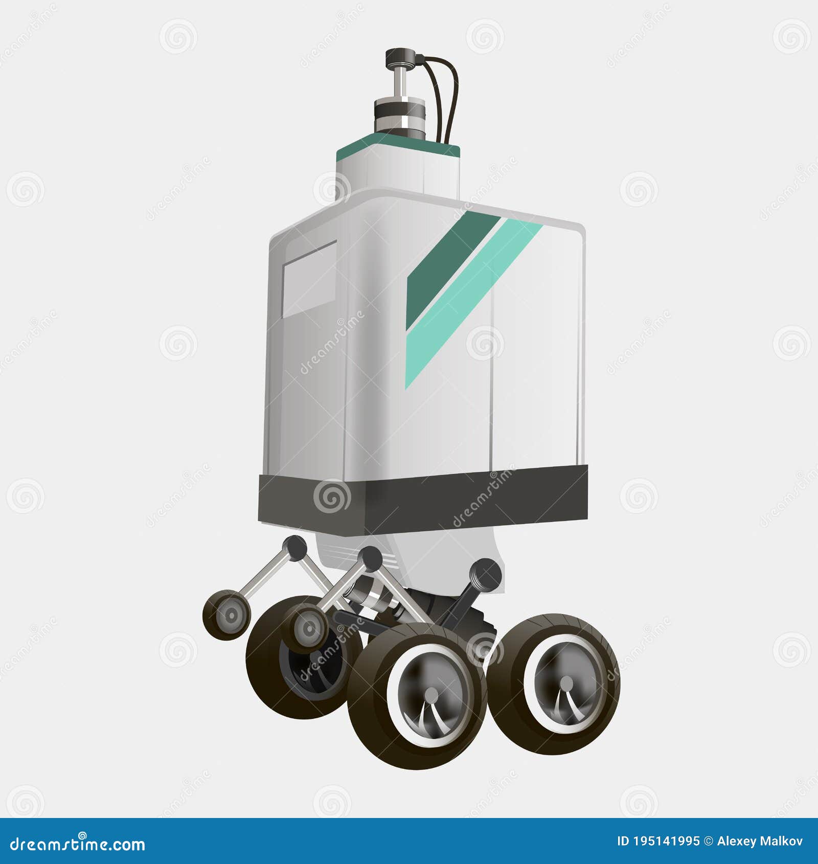 Modern Robots Delivery Methods. Mail Delivery Robot Self Drive on ...