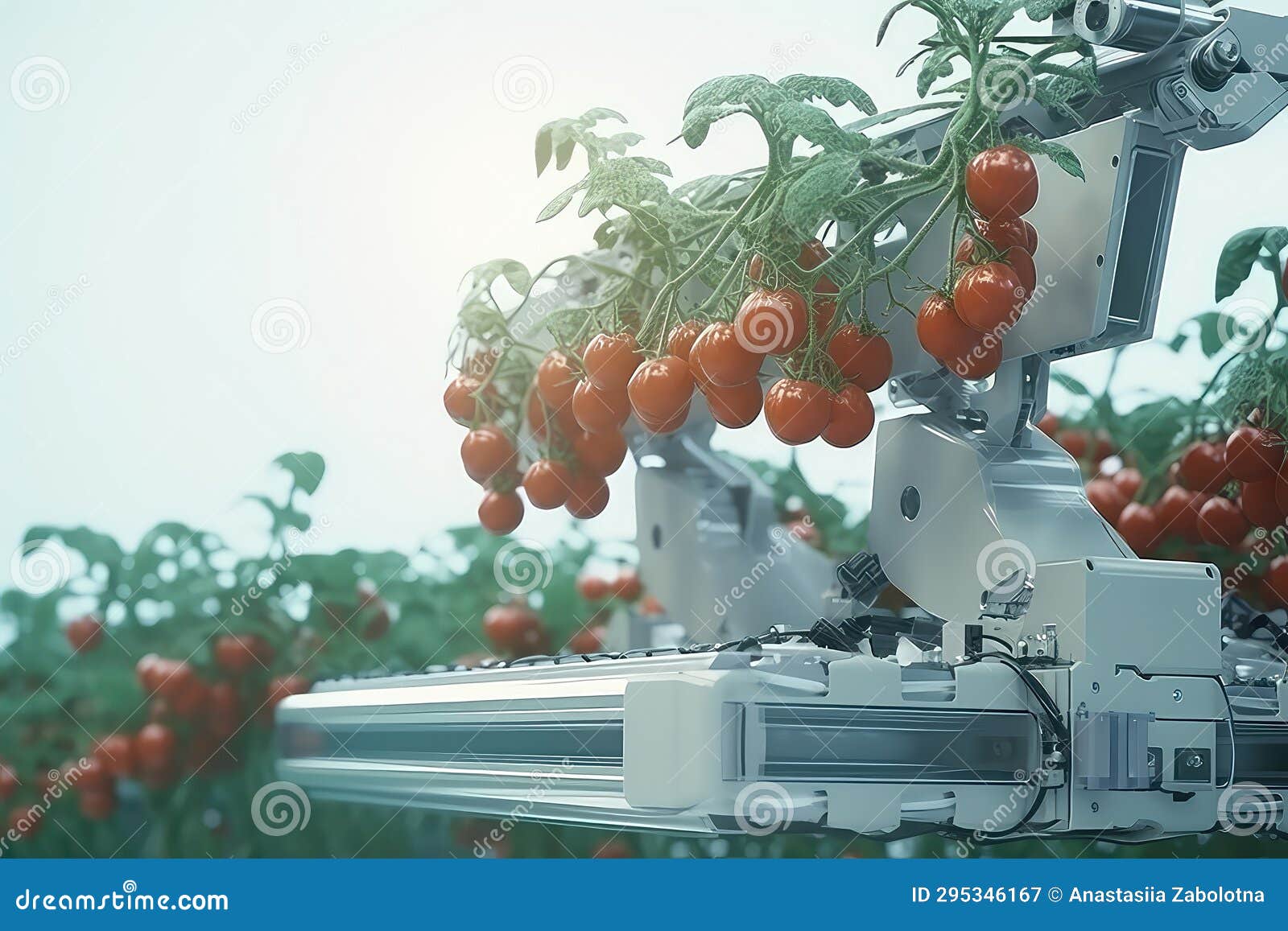 Modern Robots Tend To Tomato Crops in Greenhouses Stock Image - Image ...