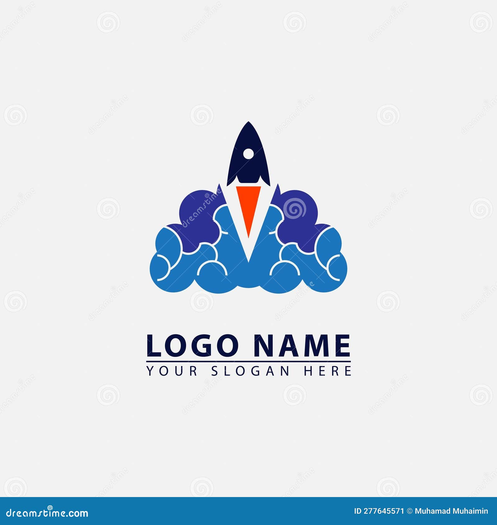 Modern Rocket Cloud Logo Icon Stock Vector - Illustration of shape ...