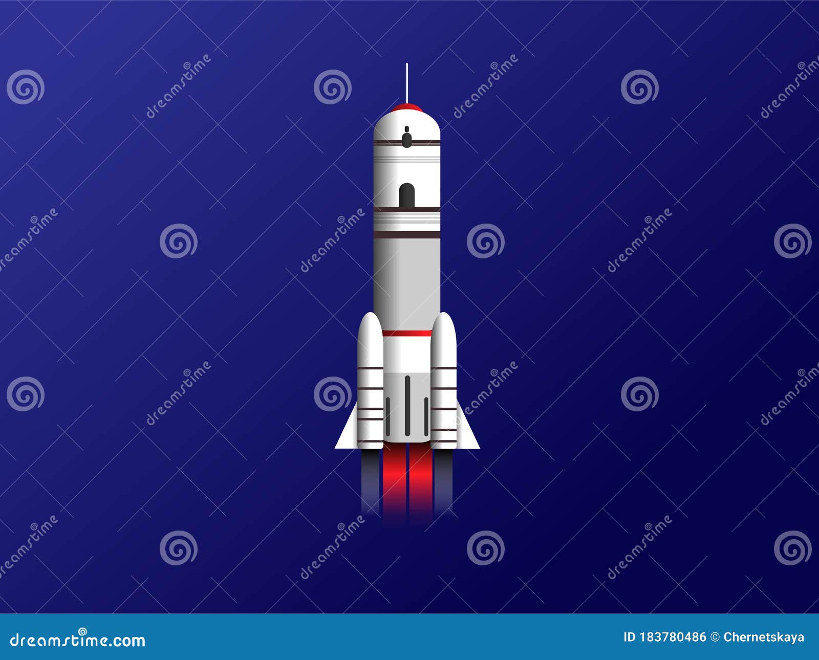 Modern Rocket Model Illustration on Background Stock Illustration ...