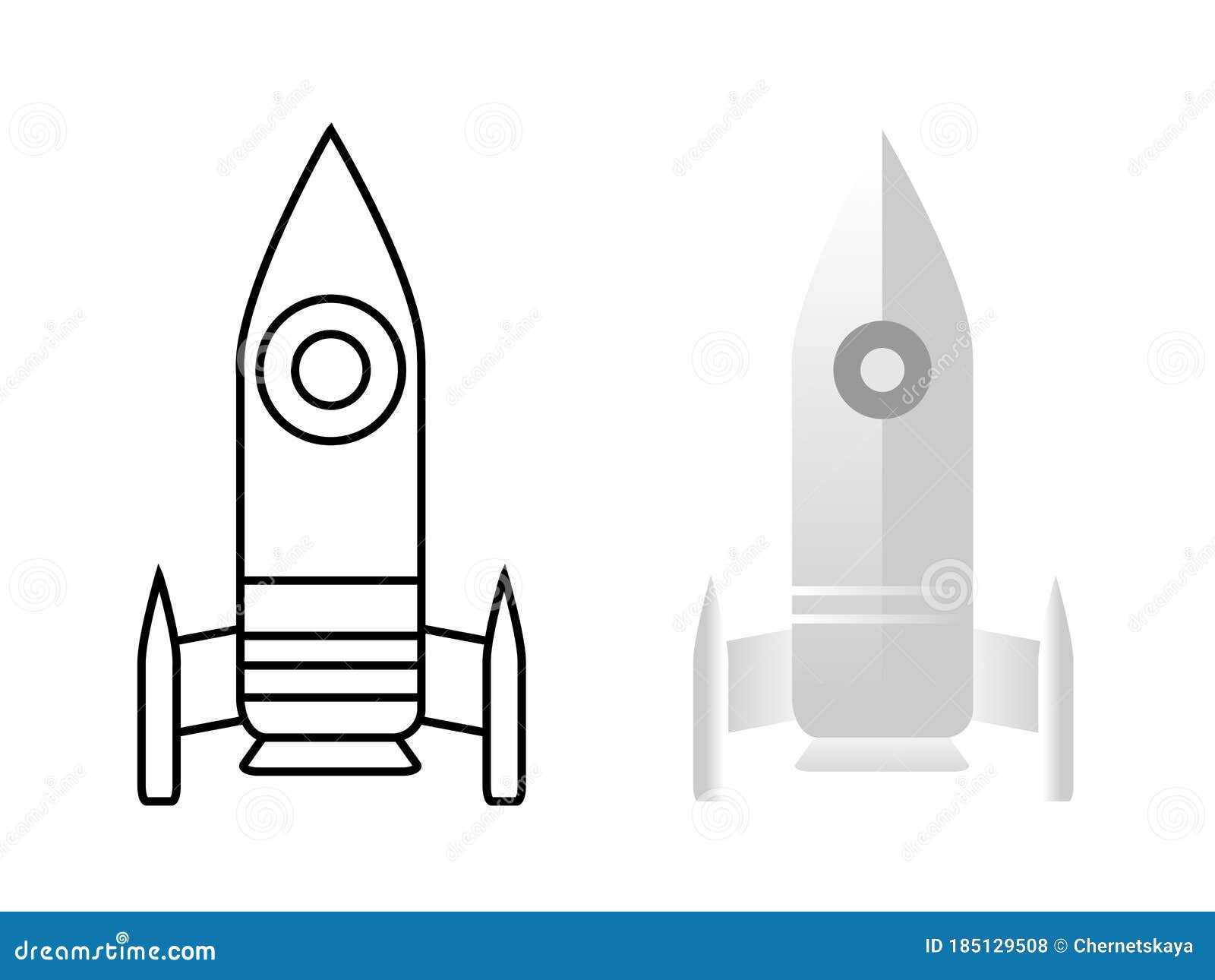 Modern Rocket Model Illustrations on Background Stock Illustration ...