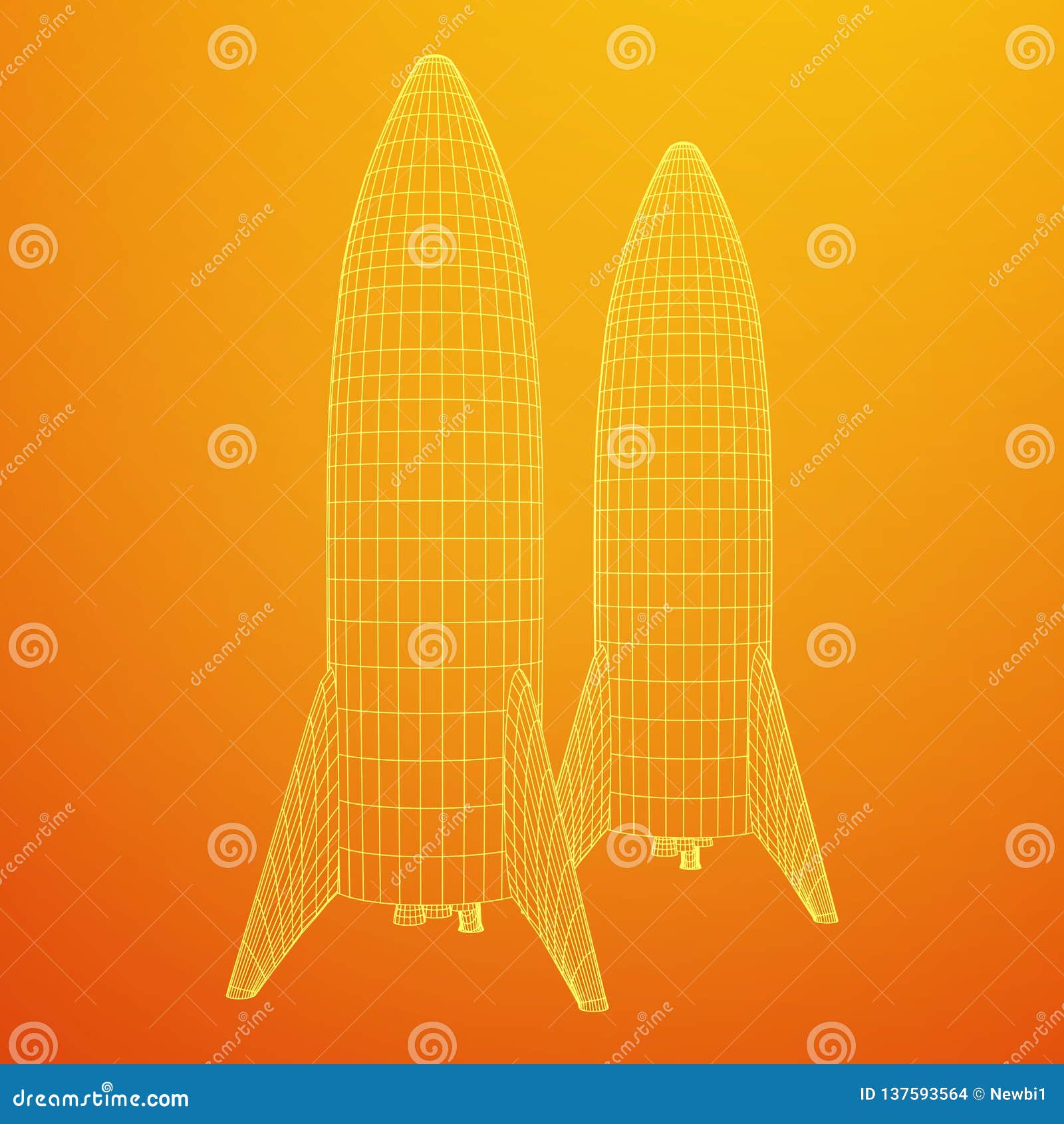 Modern Rocket Ready To Launch Stock Vector - Illustration of mesh ...