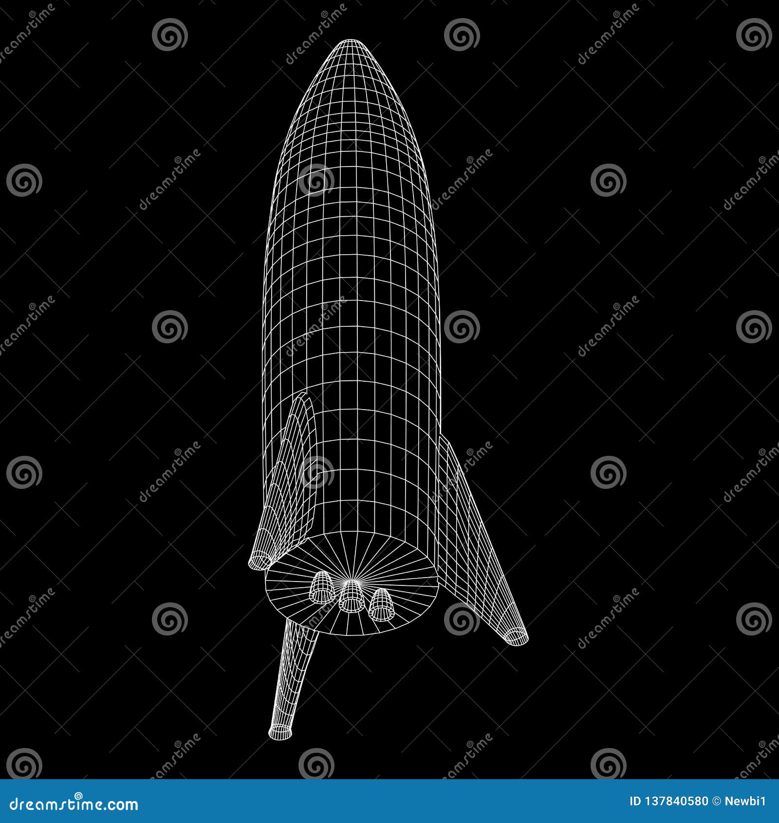 Modern Rocket Ready To Launch Stock Vector - Illustration of poly ...