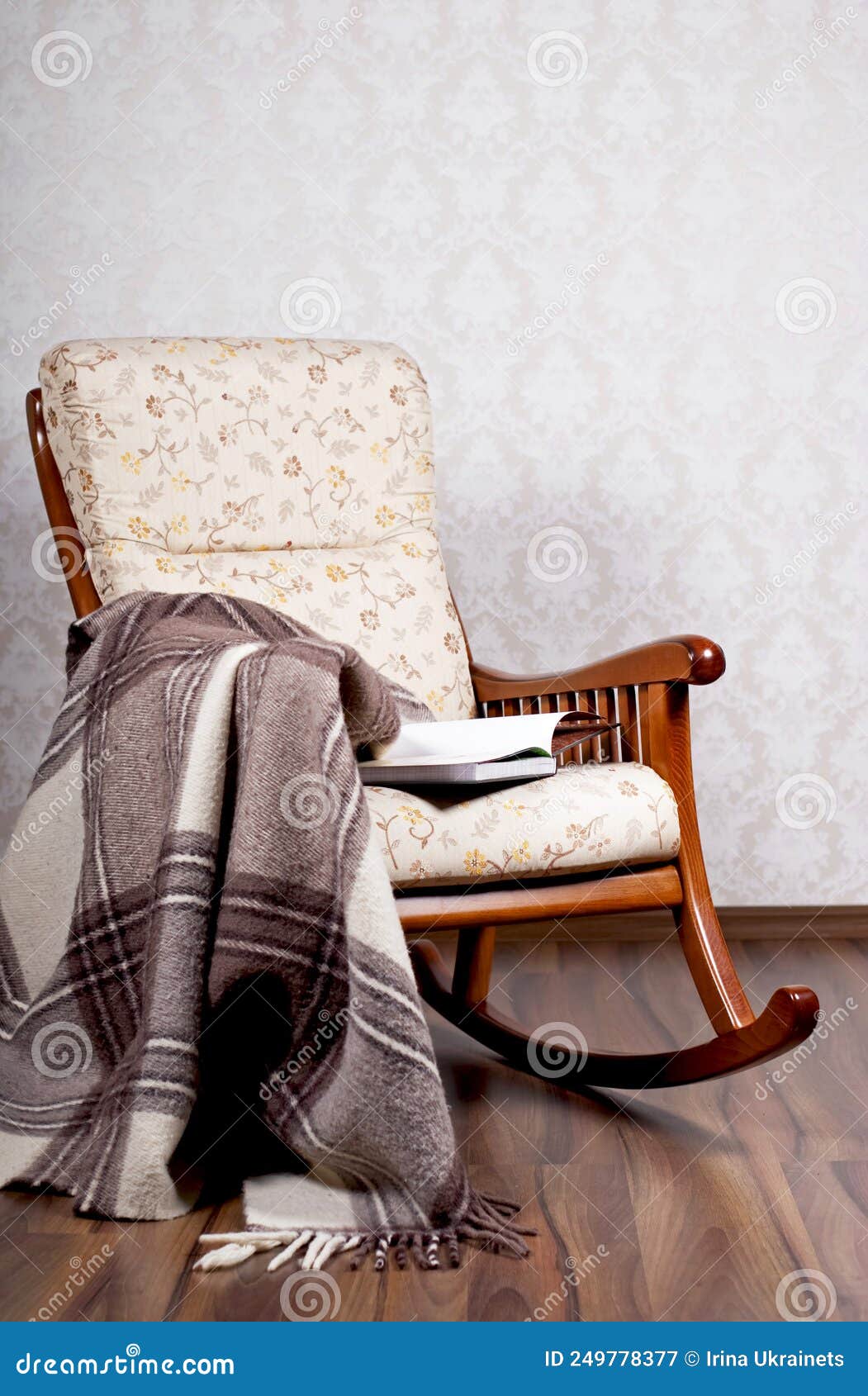 Modern Rocking Chair Near a Light Wall. Stock Image - Image of chair ...