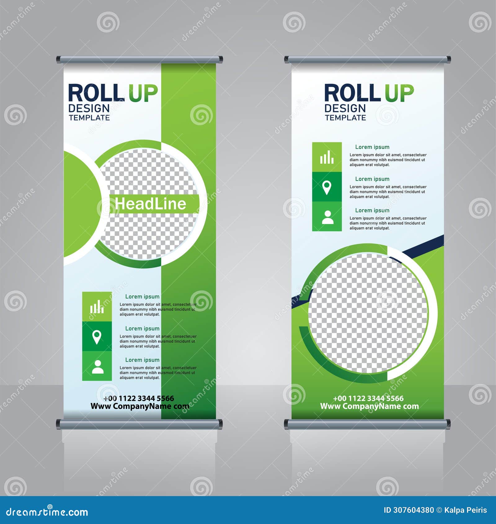 Light Green Color Roll Up Banner Standee Stock Vector - Illustration of ...