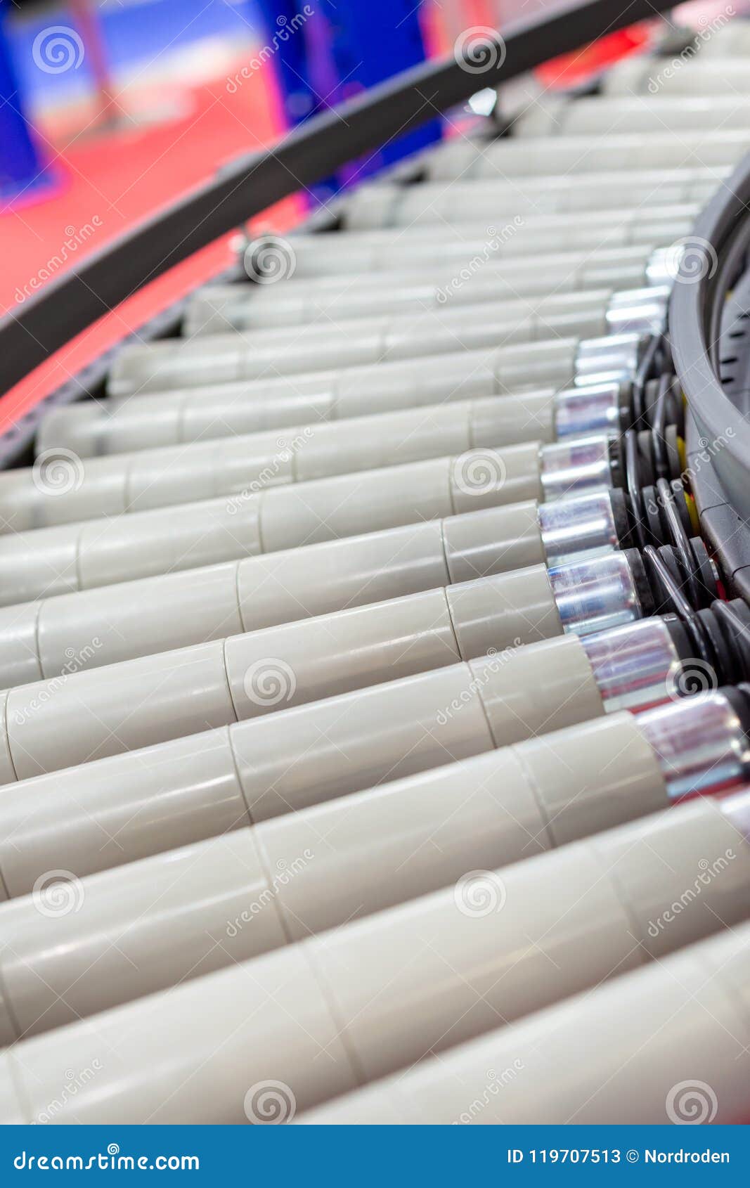 Modern roller conveyor. stock image. Image of modern - 119707513