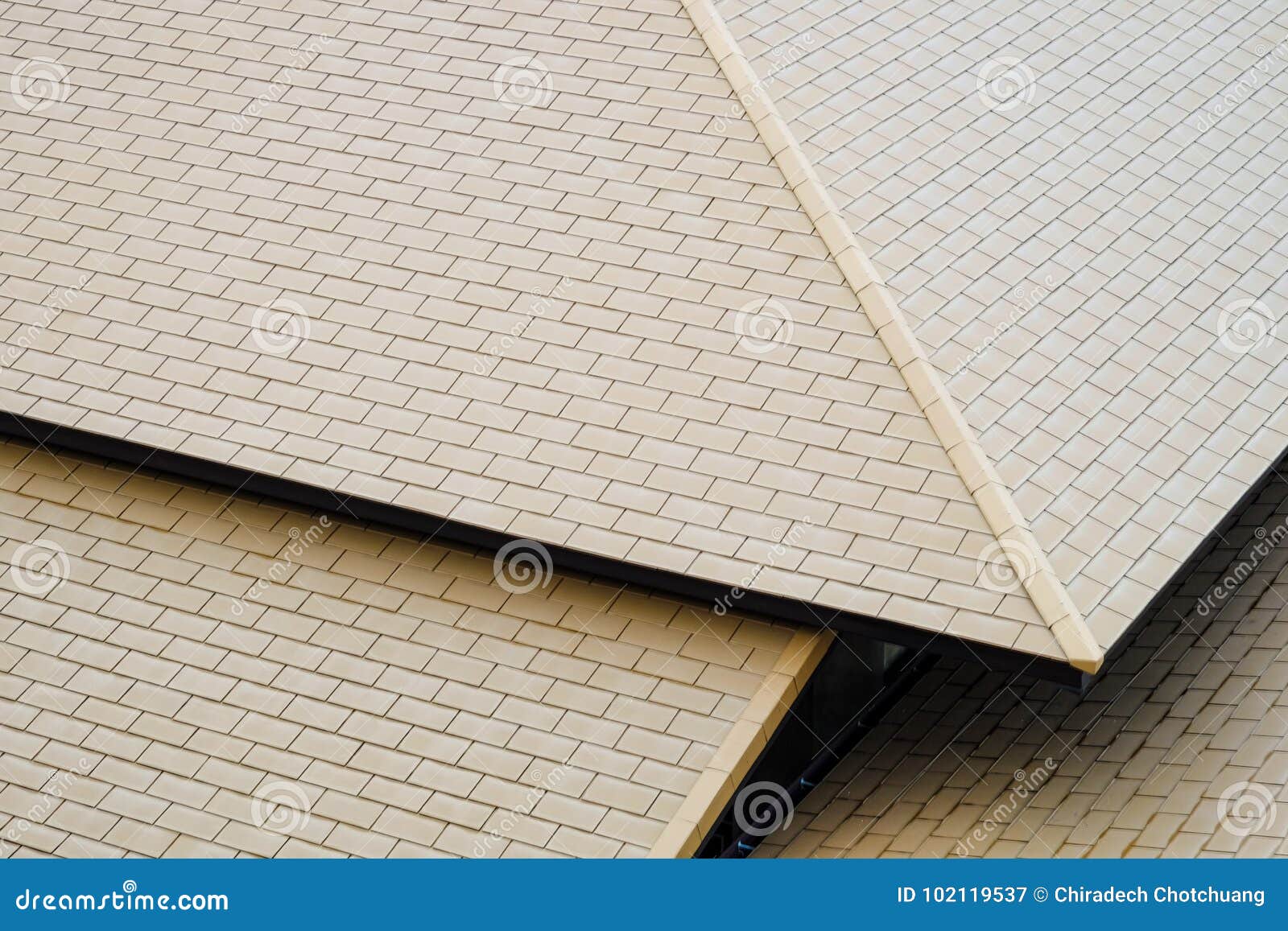 Modern Roof with Brick Wall Pattern Stock Image - Image of residential ...