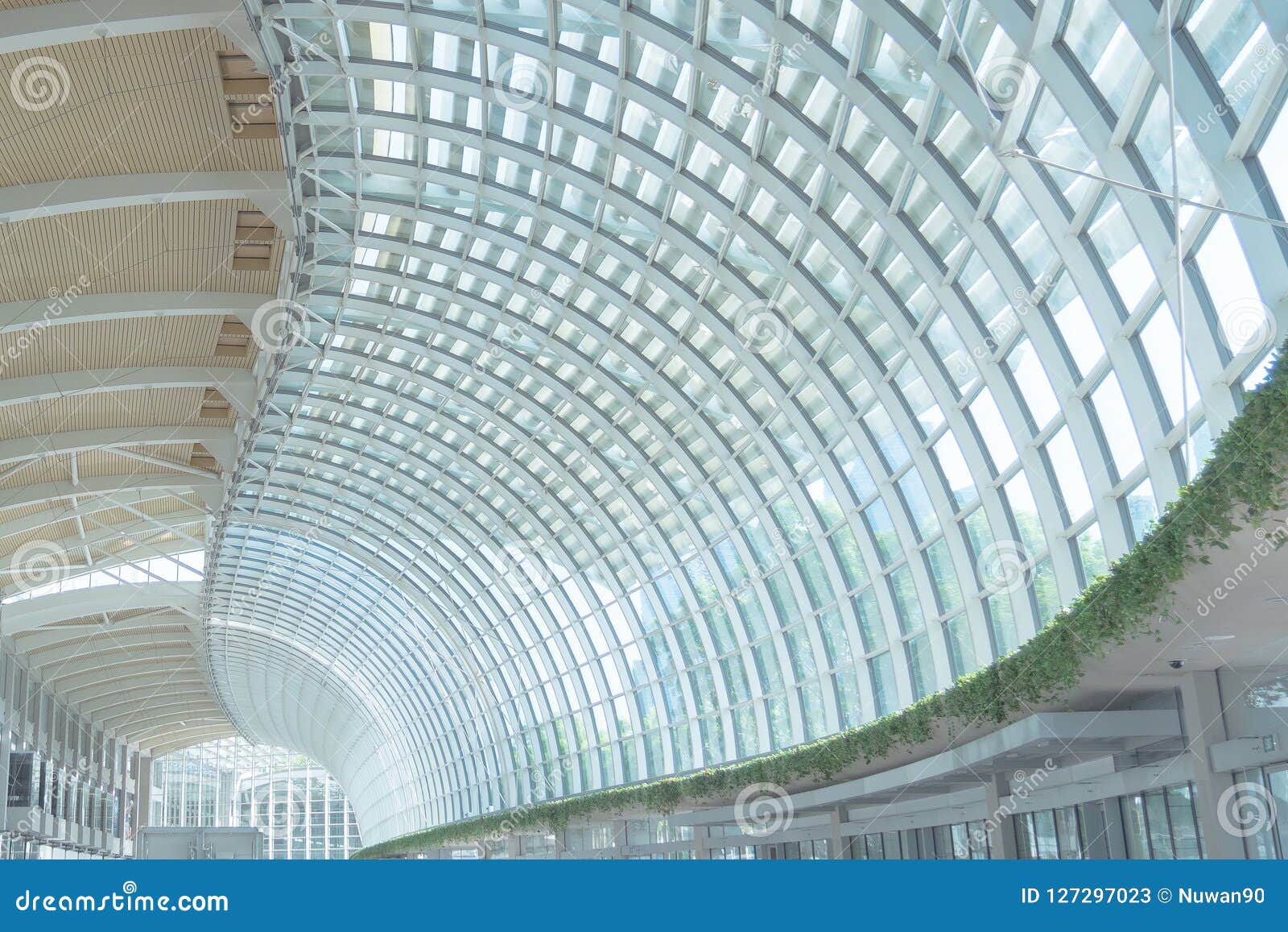 Modern Roof Glass Building Interior Stock Image - Image of light, large ...